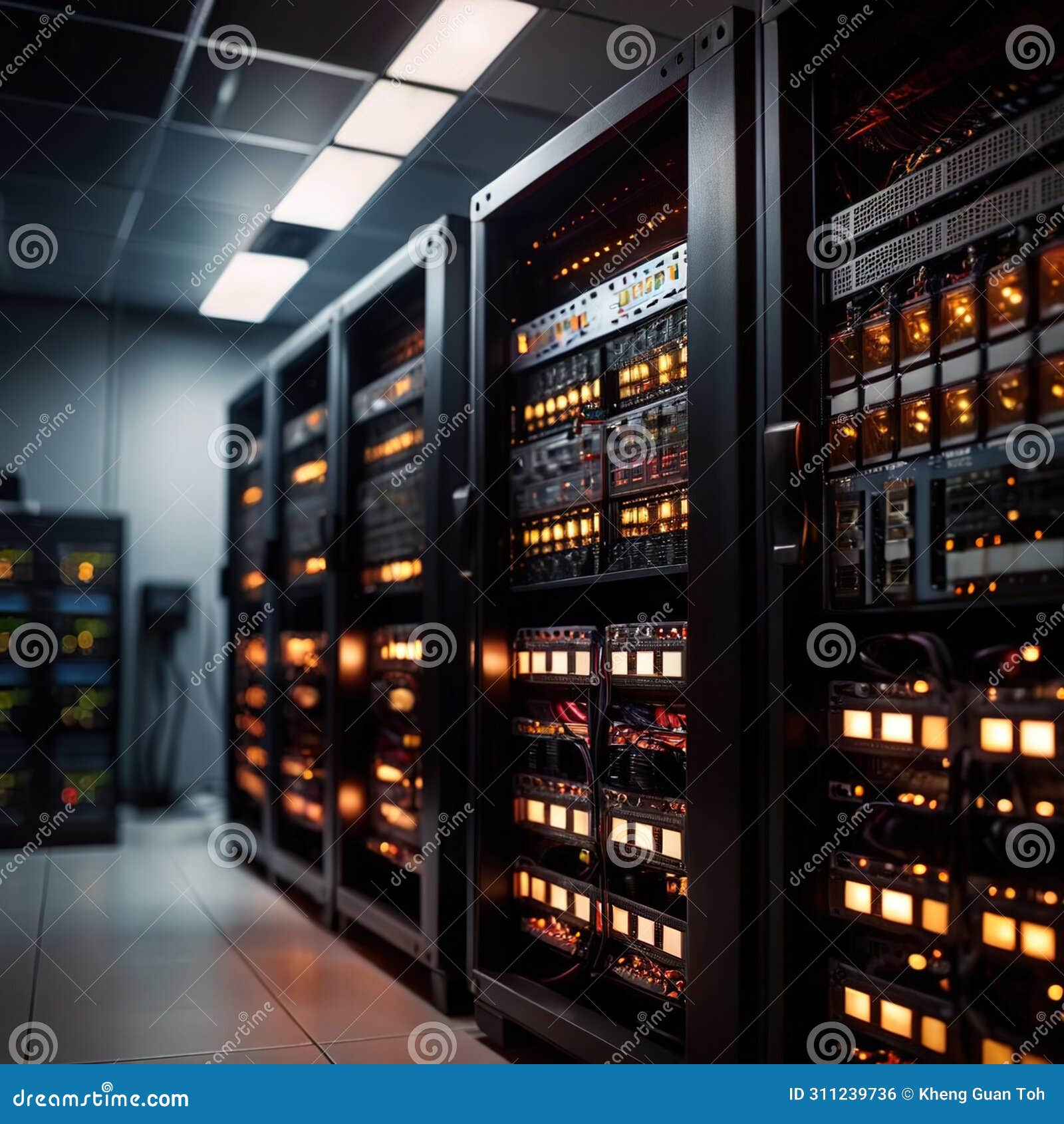 High Tech Computer Server Room Housing Centralized Information ...