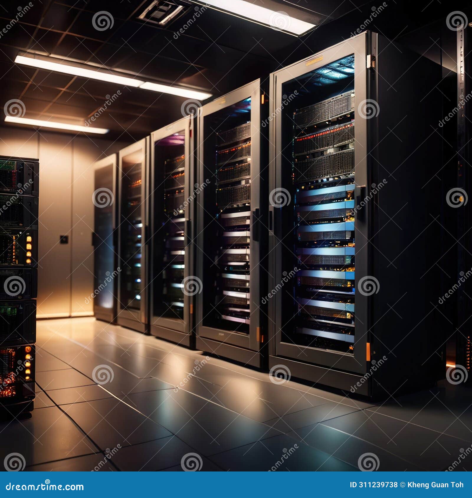 High Tech Computer Server Room Housing Centralized Information ...