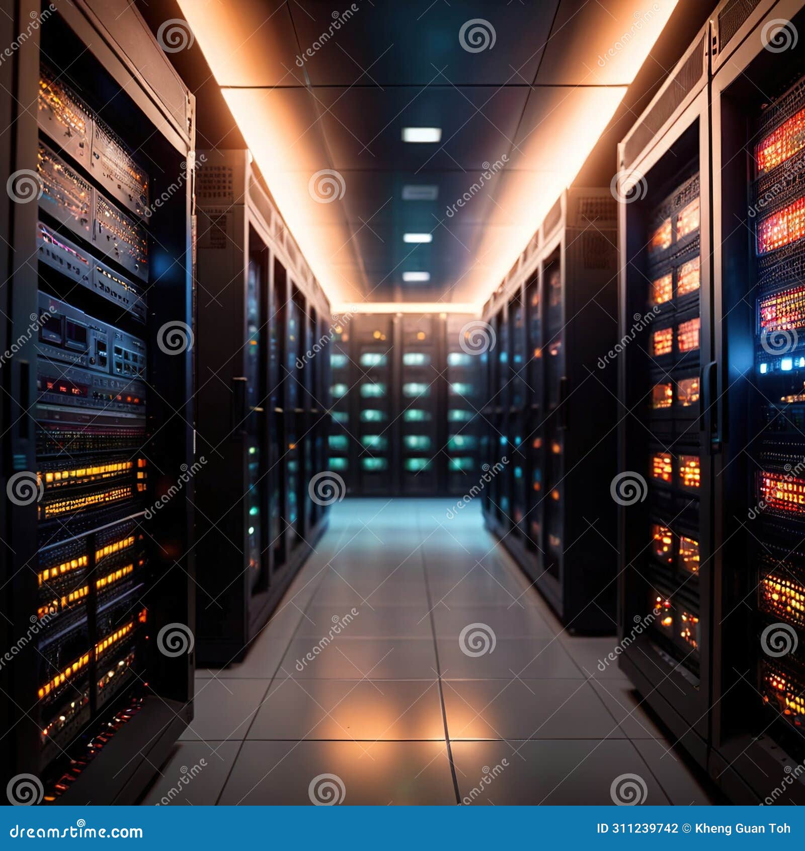 High Tech Computer Server Room Housing Centralized Information ...