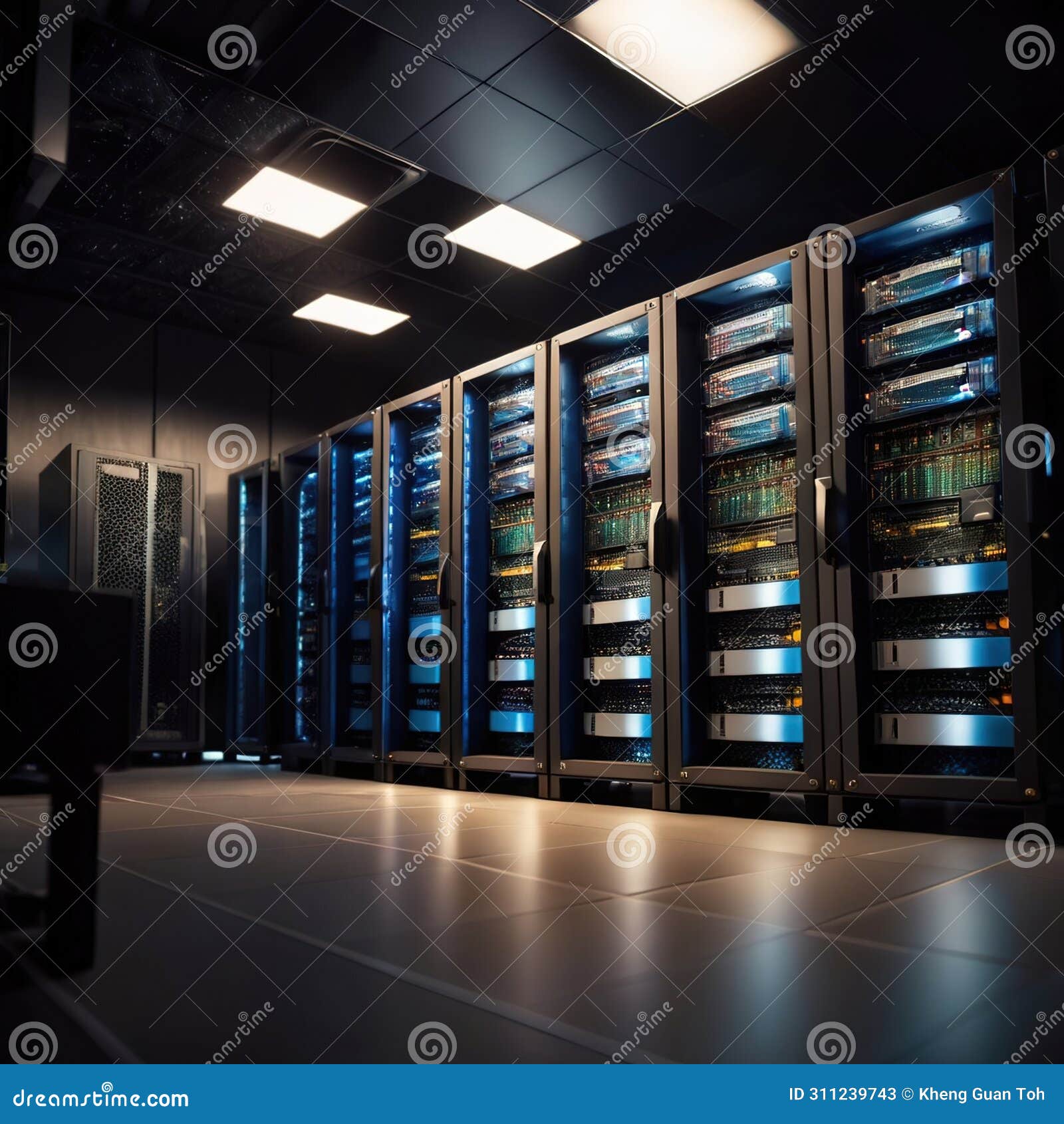 High Tech Computer Server Room Housing Centralized Information ...