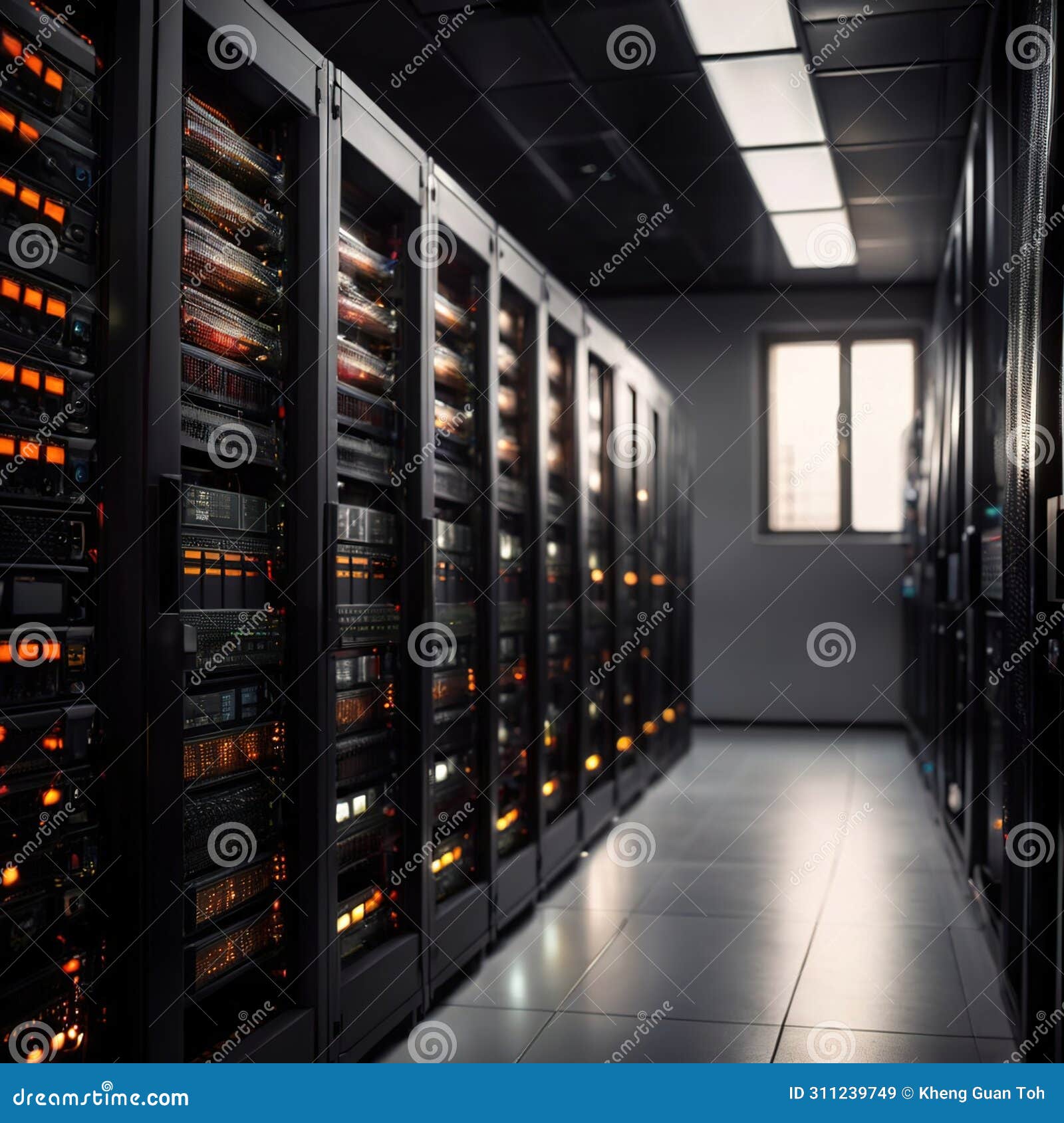 High Tech Computer Server Room Housing Centralized Information ...