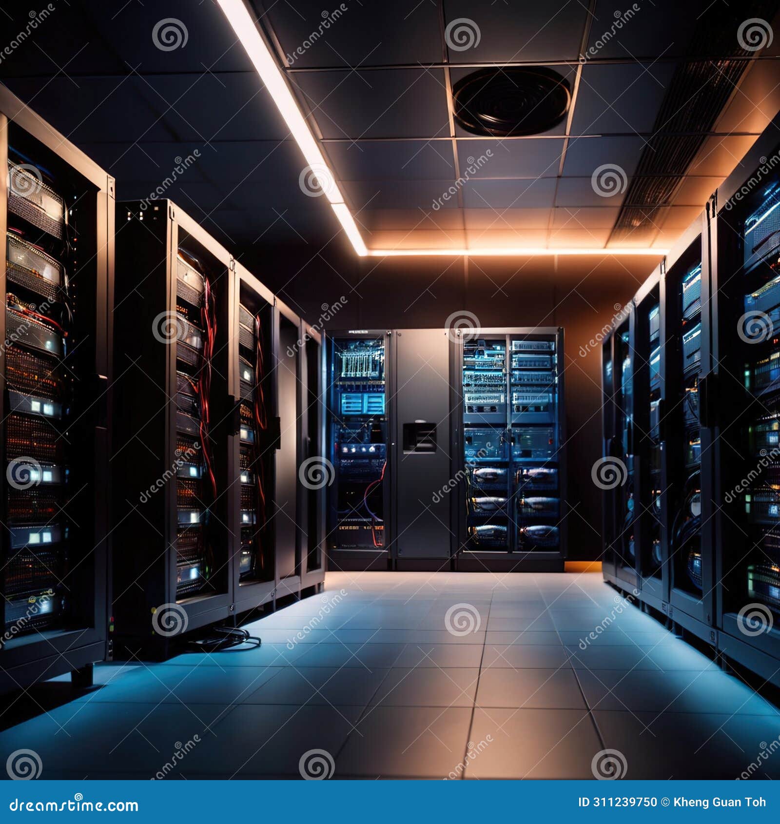 High Tech Computer Server Room Housing Centralized Information ...