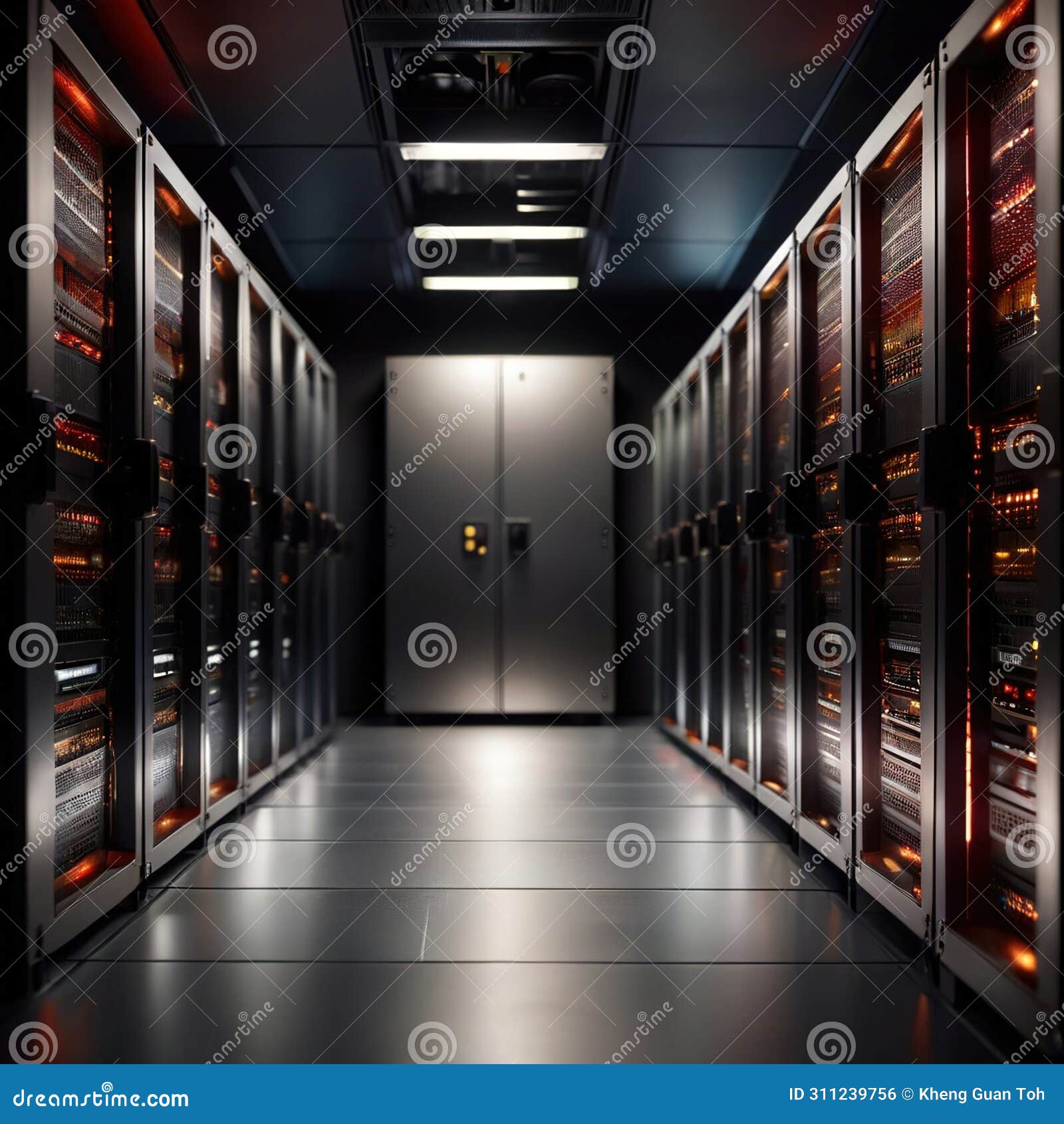 High Tech Computer Server Room Housing Centralized Information ...