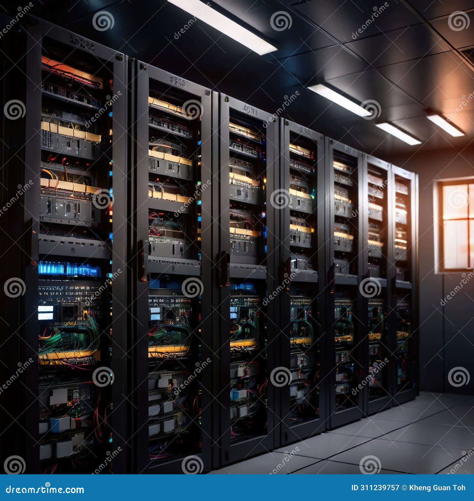 High Tech Computer Server Room Housing Centralized Information ...