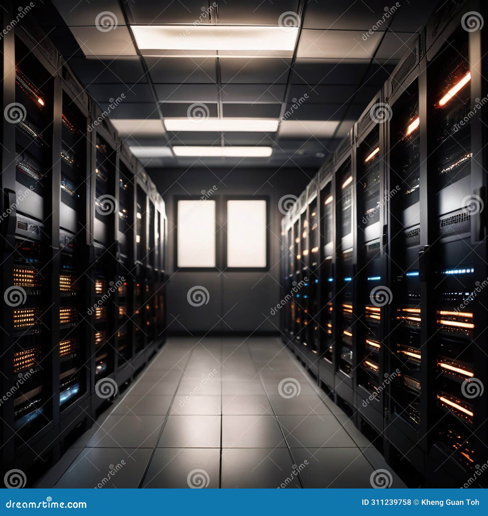 High Tech Computer Server Room Housing Centralized Information ...