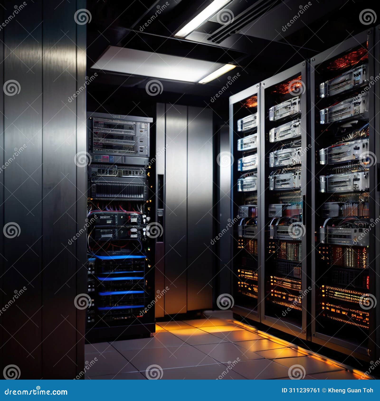 High Tech Computer Server Room Housing Centralized Information ...