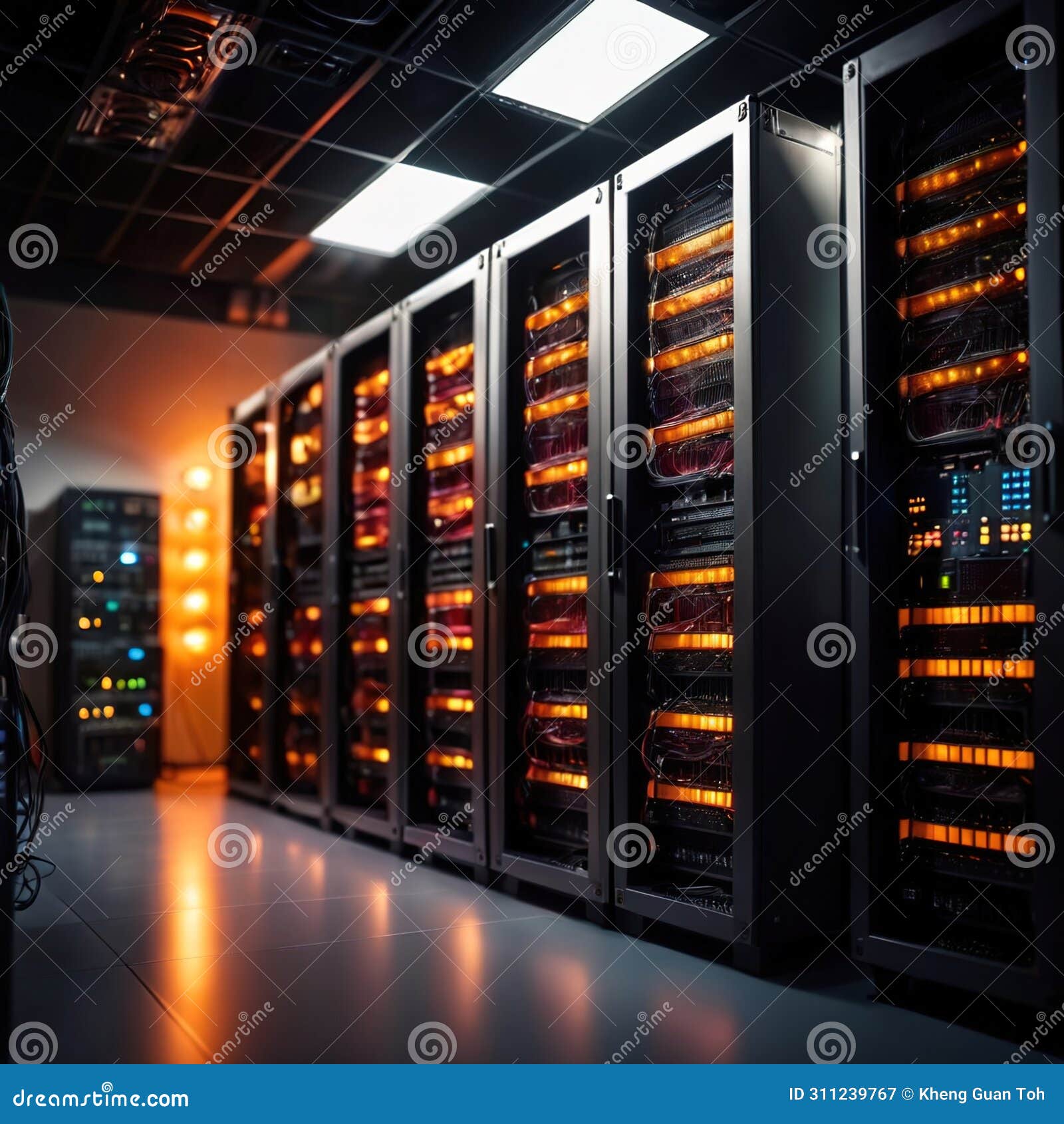 High Tech Computer Server Room Housing Centralized Information ...