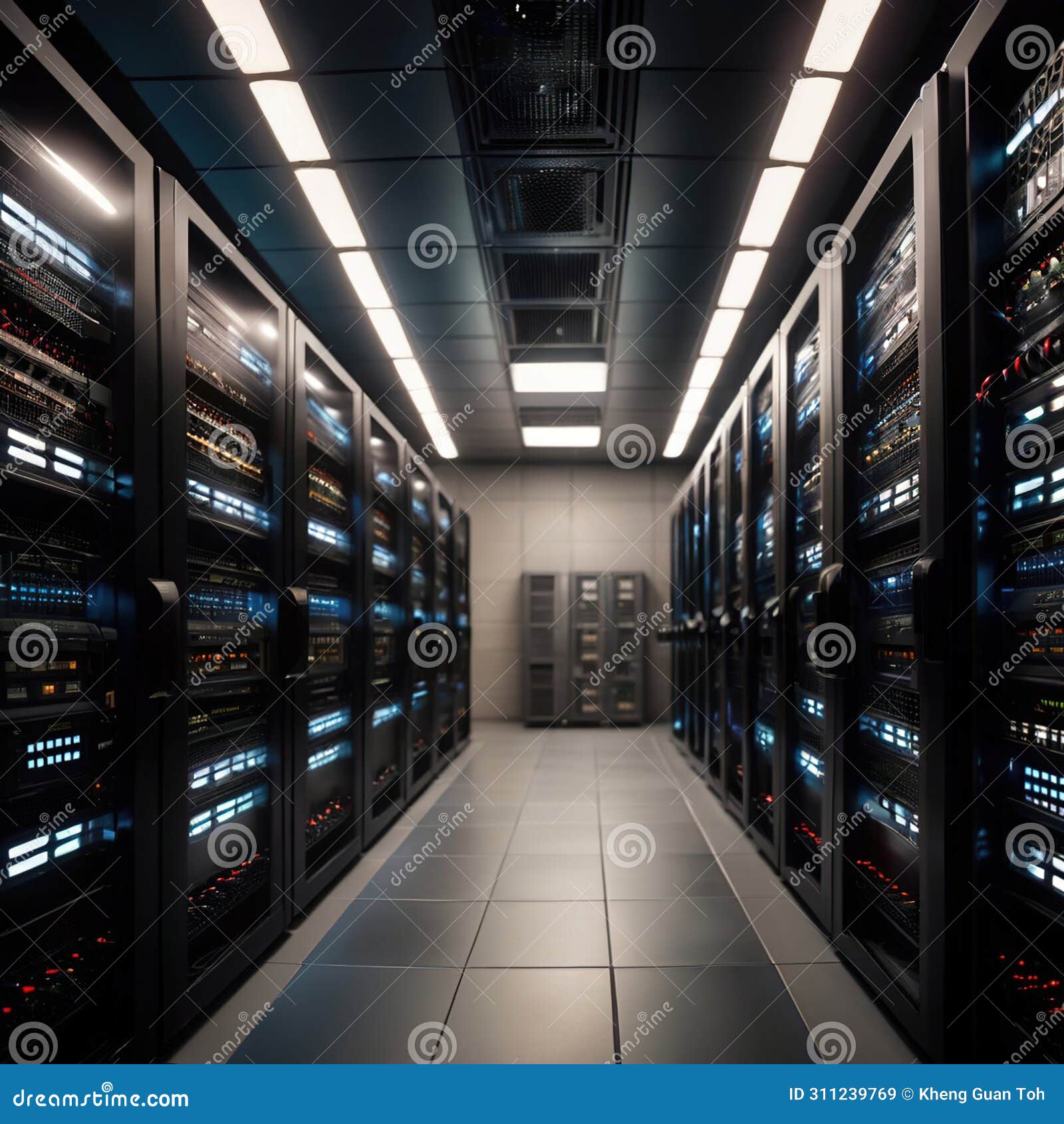 High Tech Computer Server Room Housing Centralized Information ...