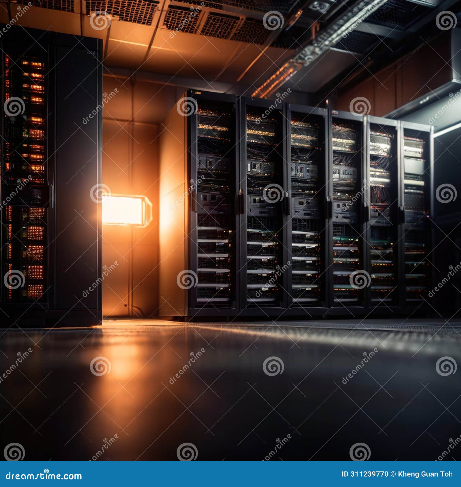 High Tech Computer Server Room Housing Centralized Information ...