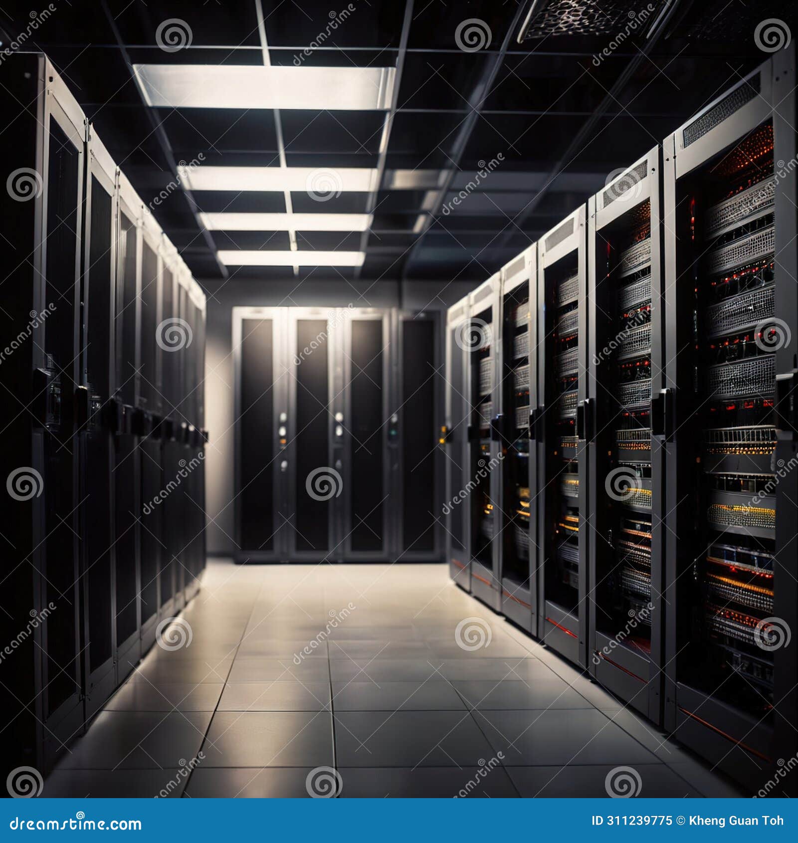 High Tech Computer Server Room Housing Centralized Information ...