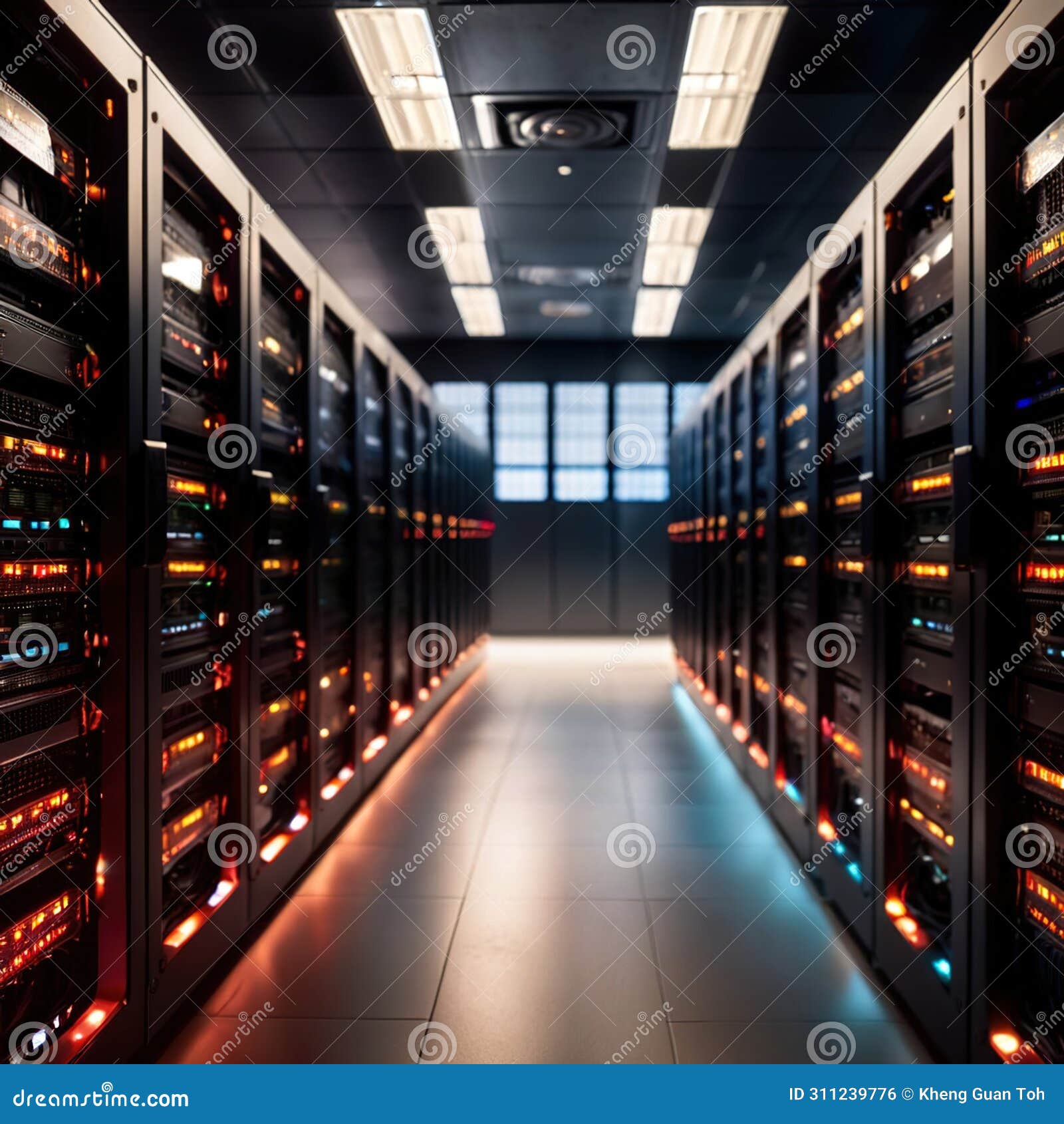 High Tech Computer Server Room Housing Centralized Information ...