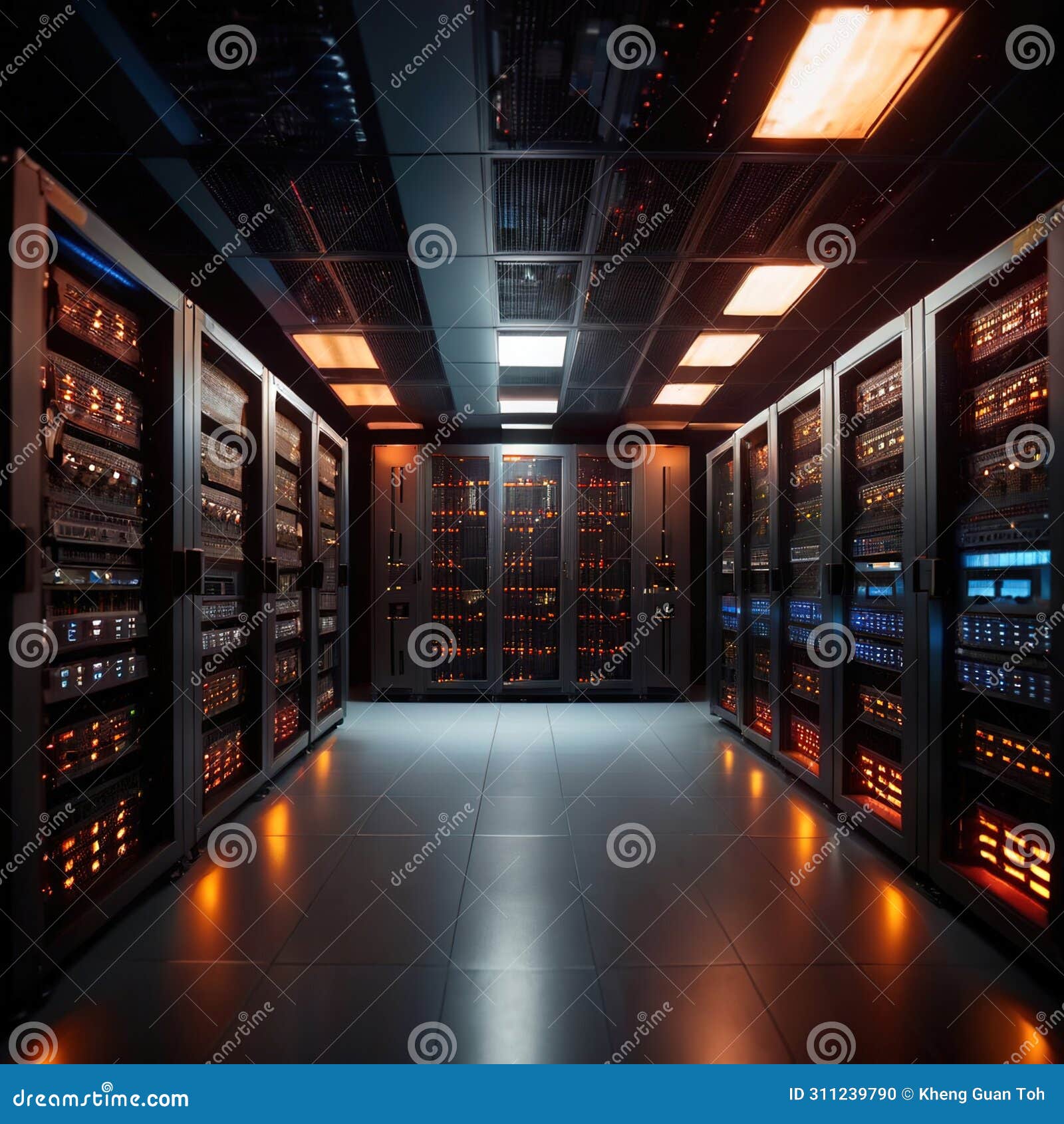 High Tech Computer Server Room Housing Centralized Information ...