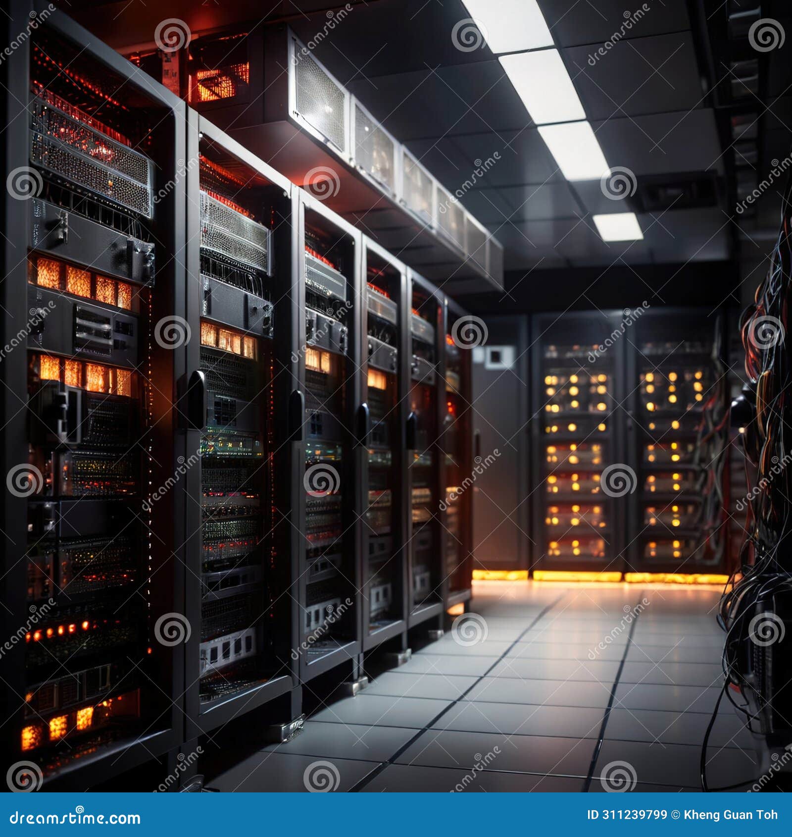 High Tech Computer Server Room Housing Centralized Information ...