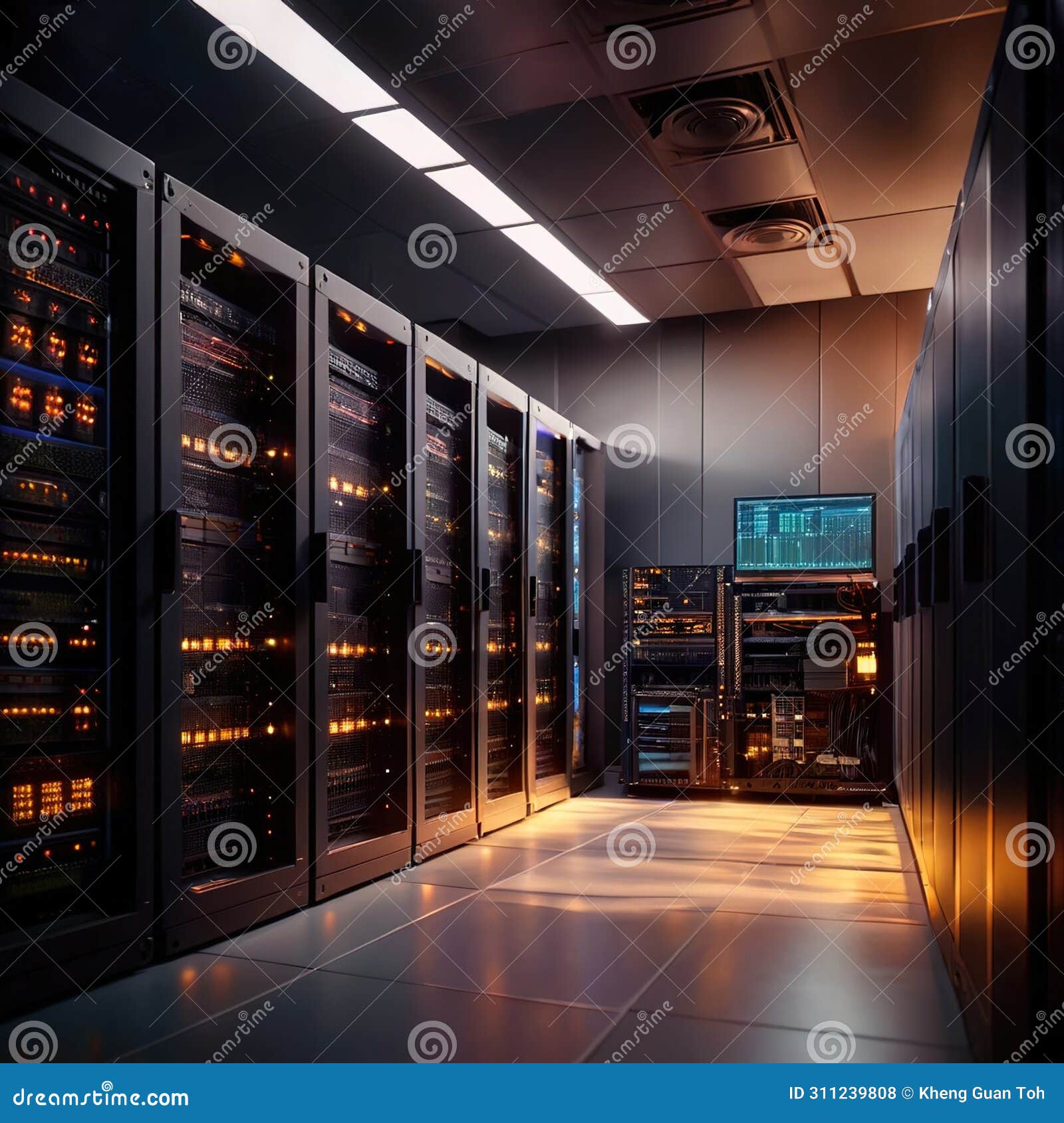 High Tech Computer Server Room Housing Centralized Information ...