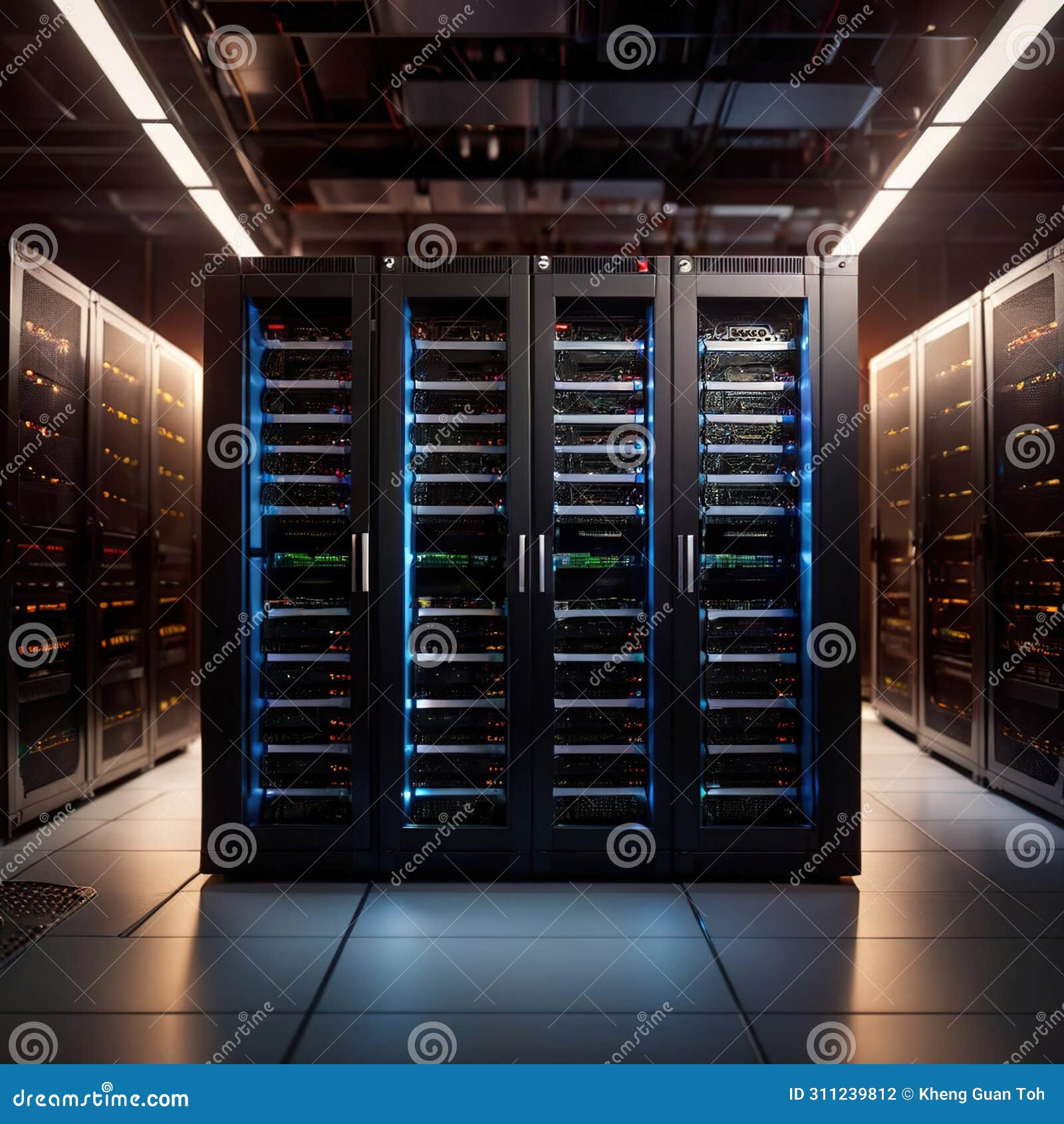 High Tech Computer Server Room Housing Centralized Information ...