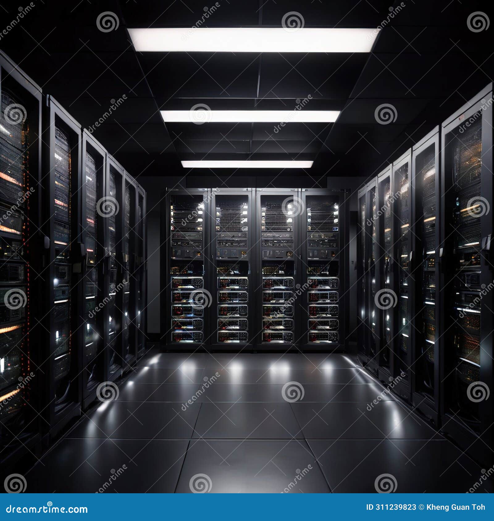 High Tech Computer Server Room Housing Centralized Information ...