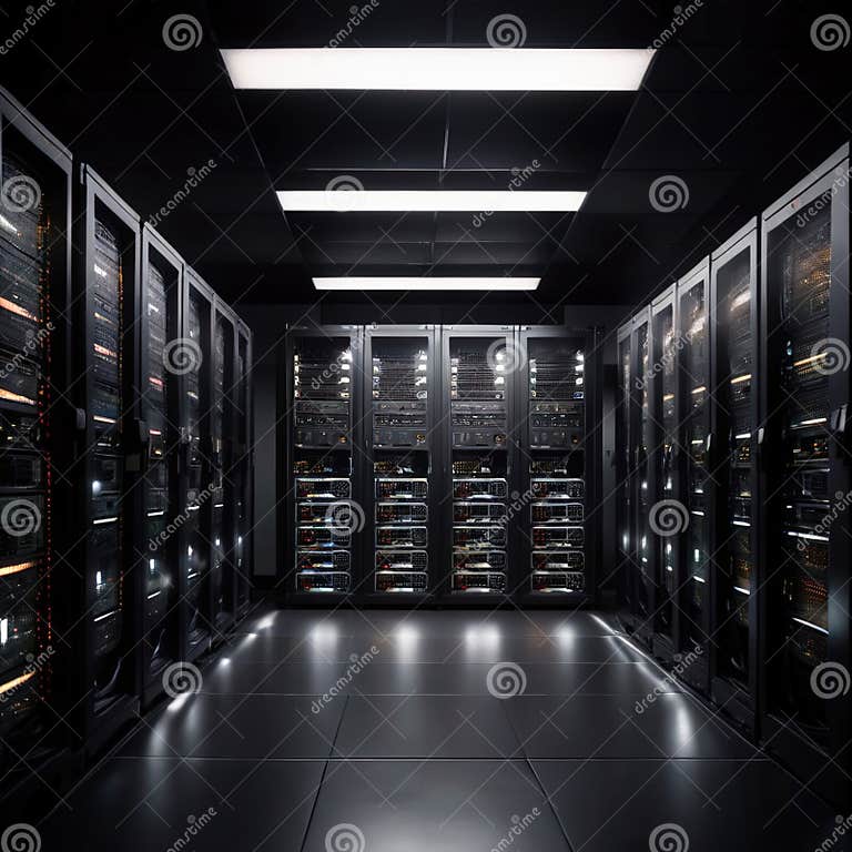 High Tech Computer Server Room Housing Centralized Information ...