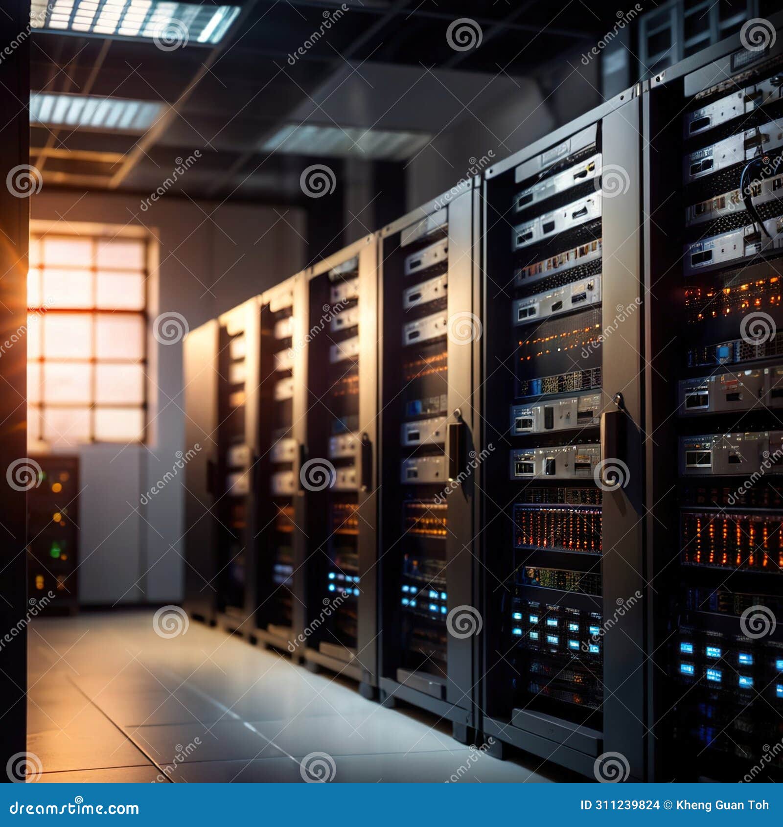 High Tech Computer Server Room Housing Centralized Information ...