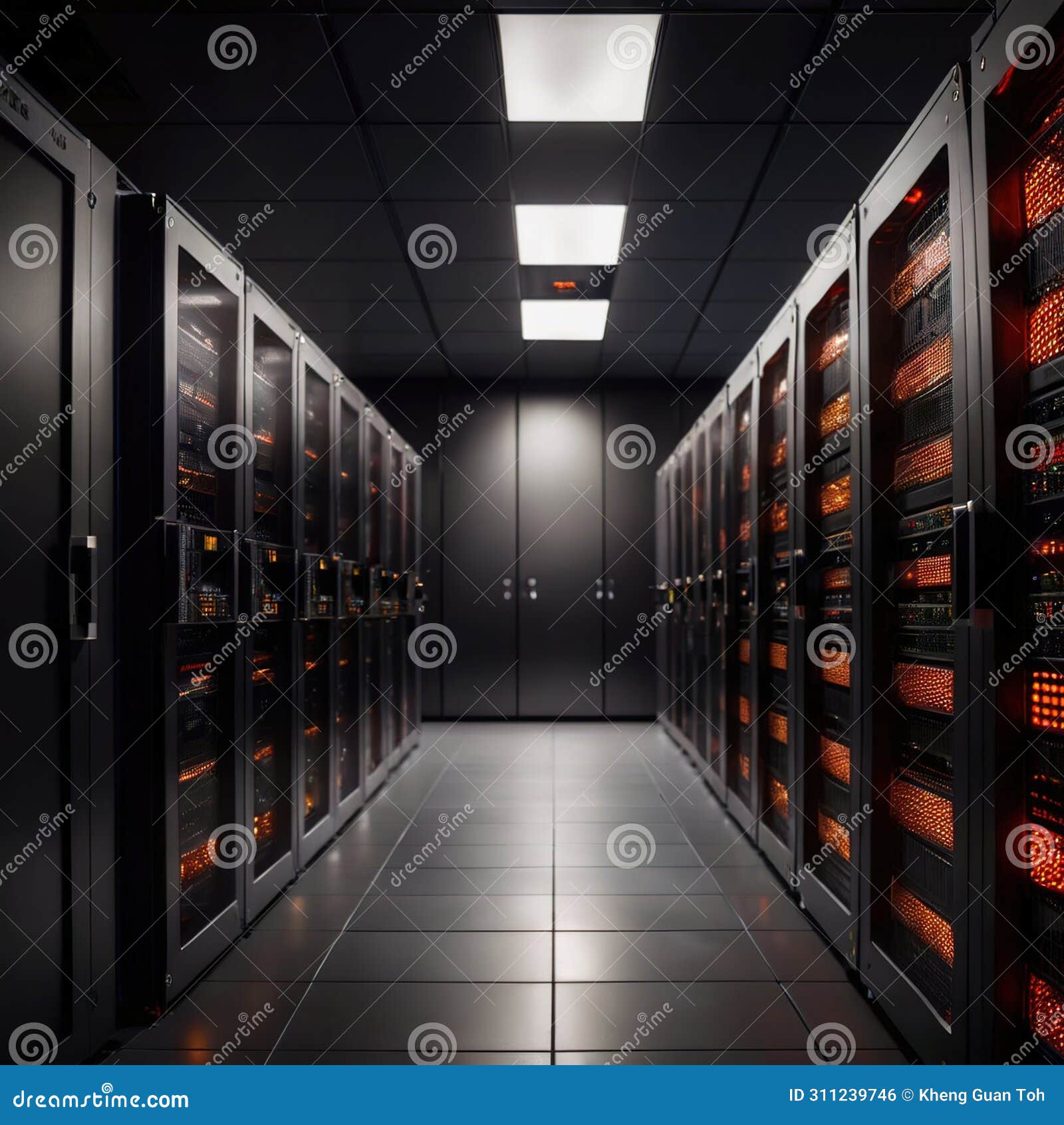 High Tech Computer Server Room Housing Centralized Information ...