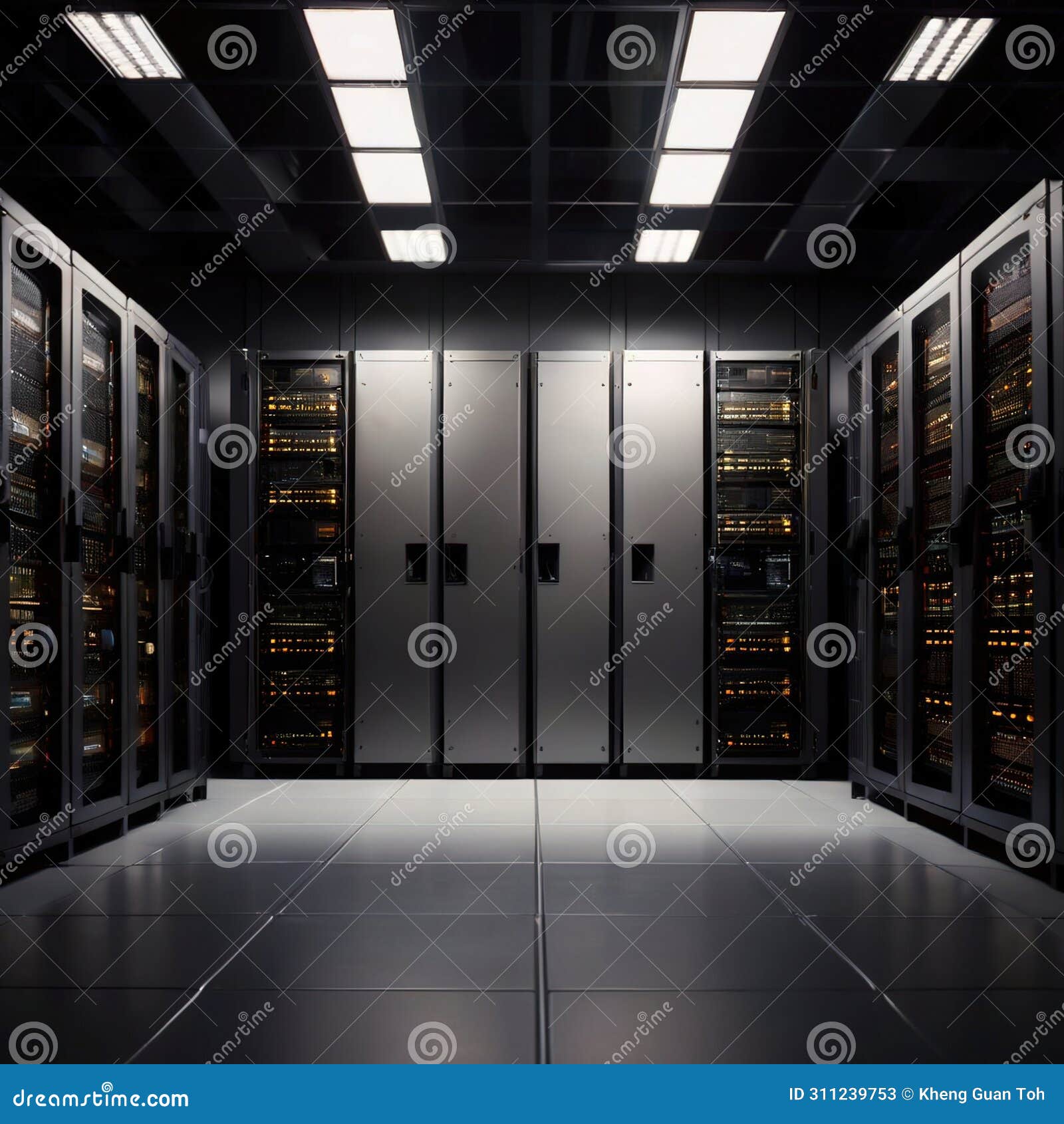 High Tech Computer Server Room Housing Centralized Information ...