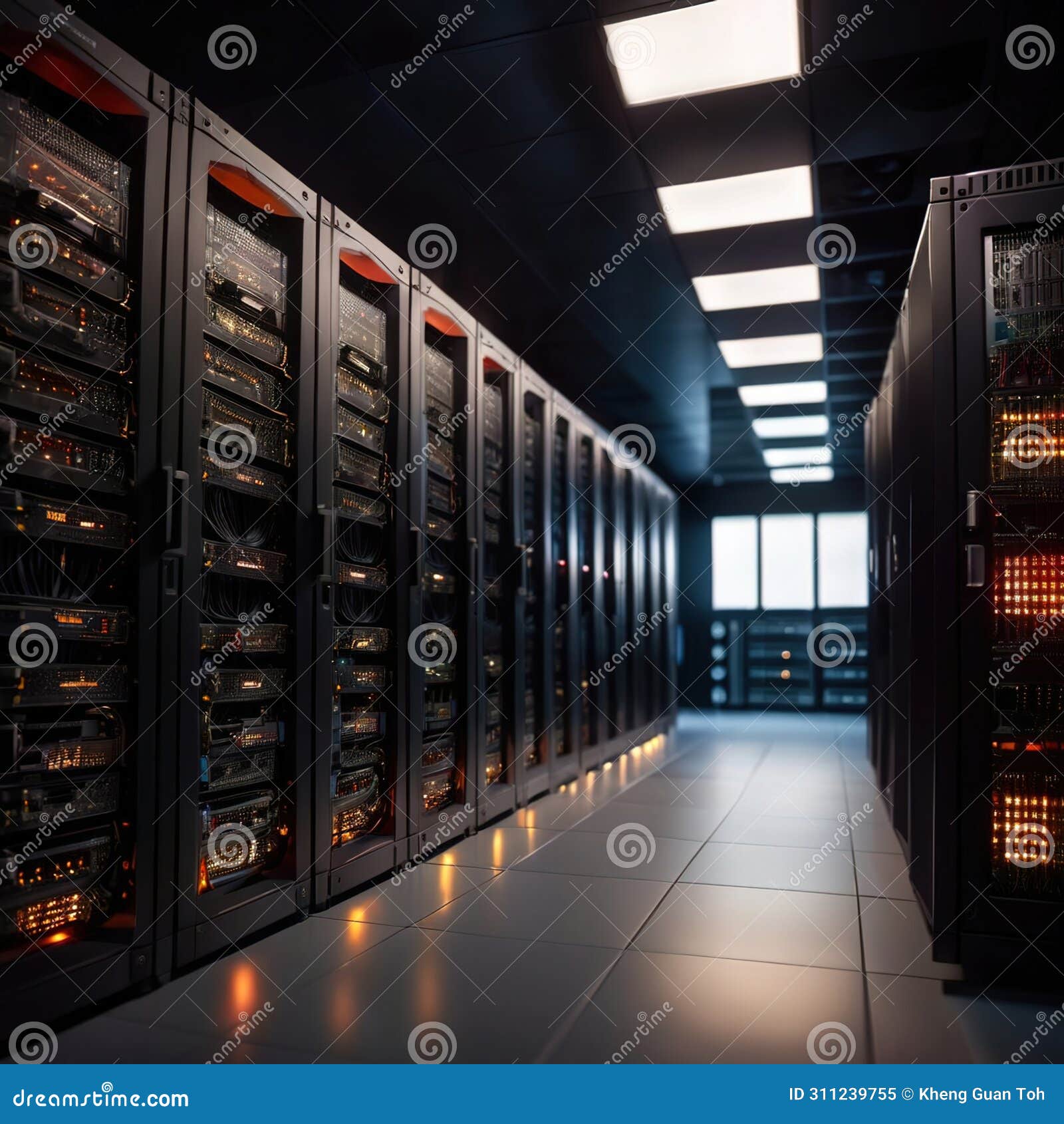 High Tech Computer Server Room Housing Centralized Information ...