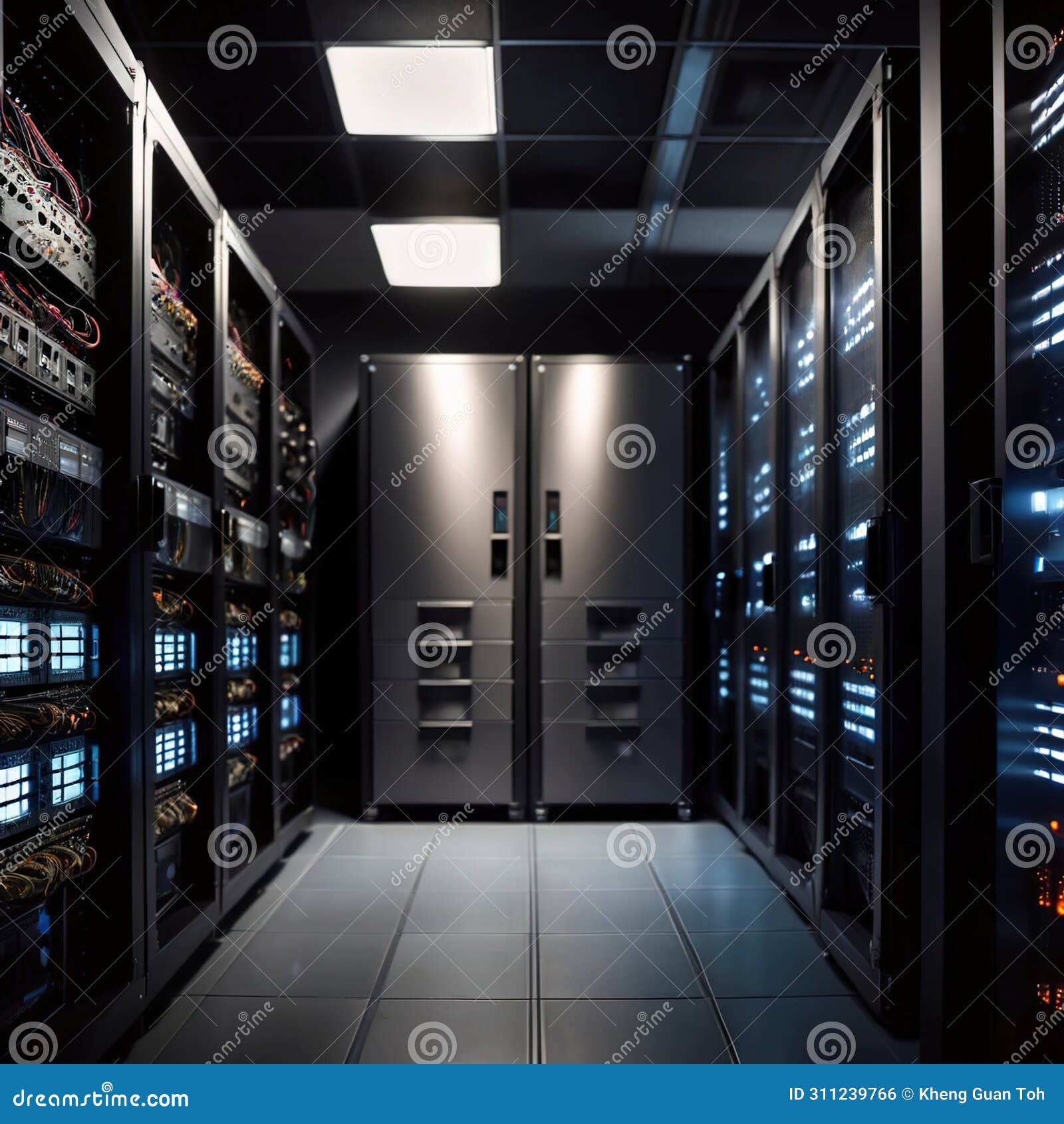 High Tech Computer Server Room Housing Centralized Information ...