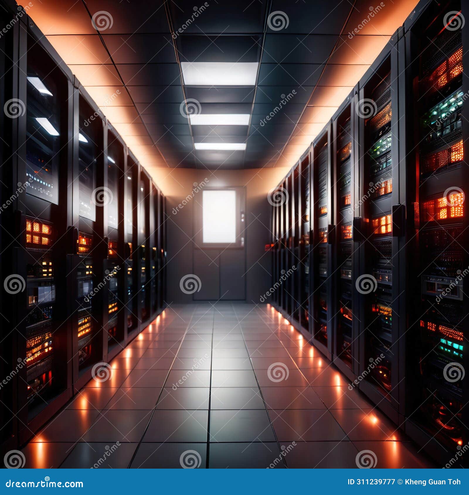 High Tech Computer Server Room Housing Centralized Information ...