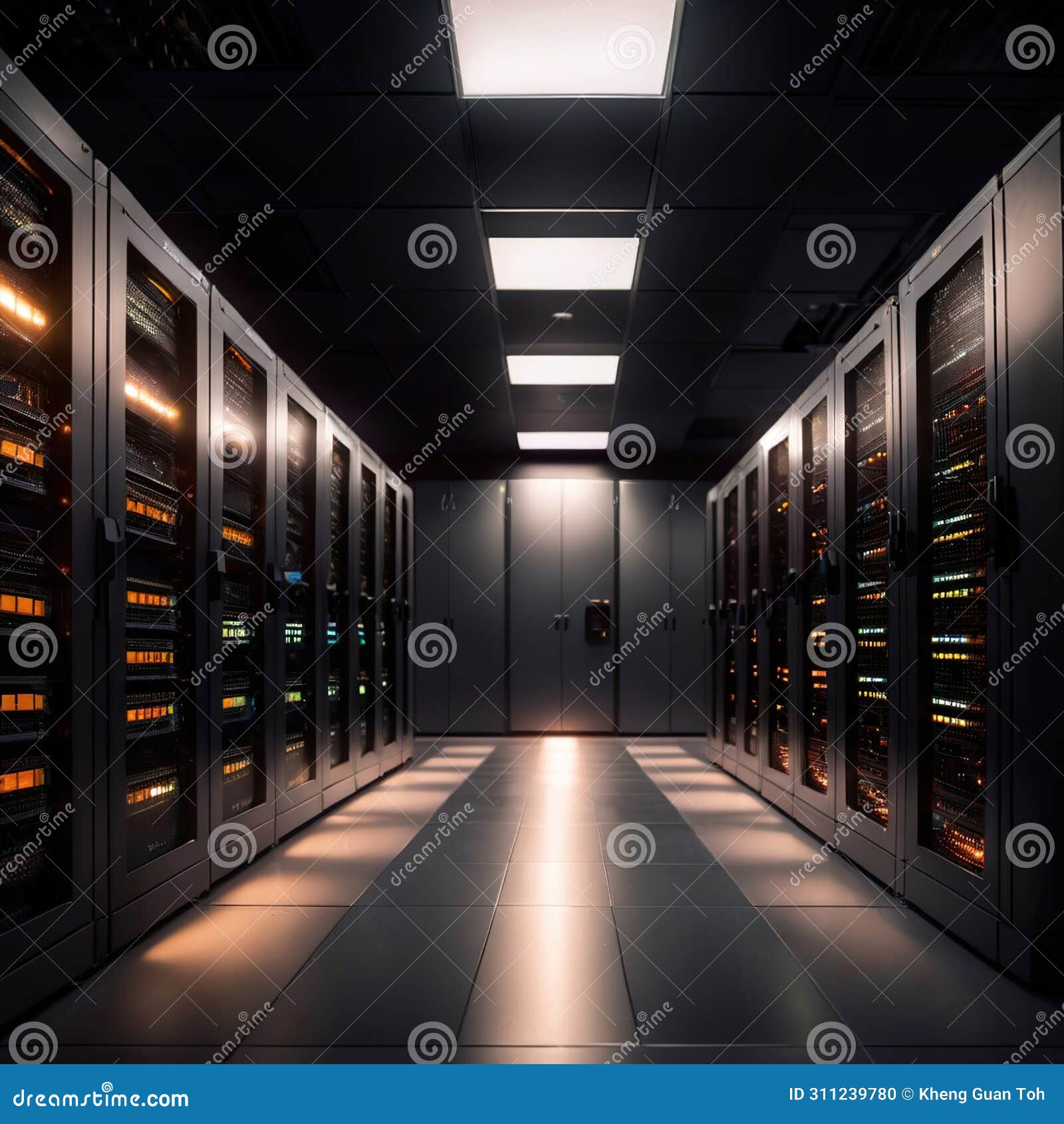 High Tech Computer Server Room Housing Centralized Information ...