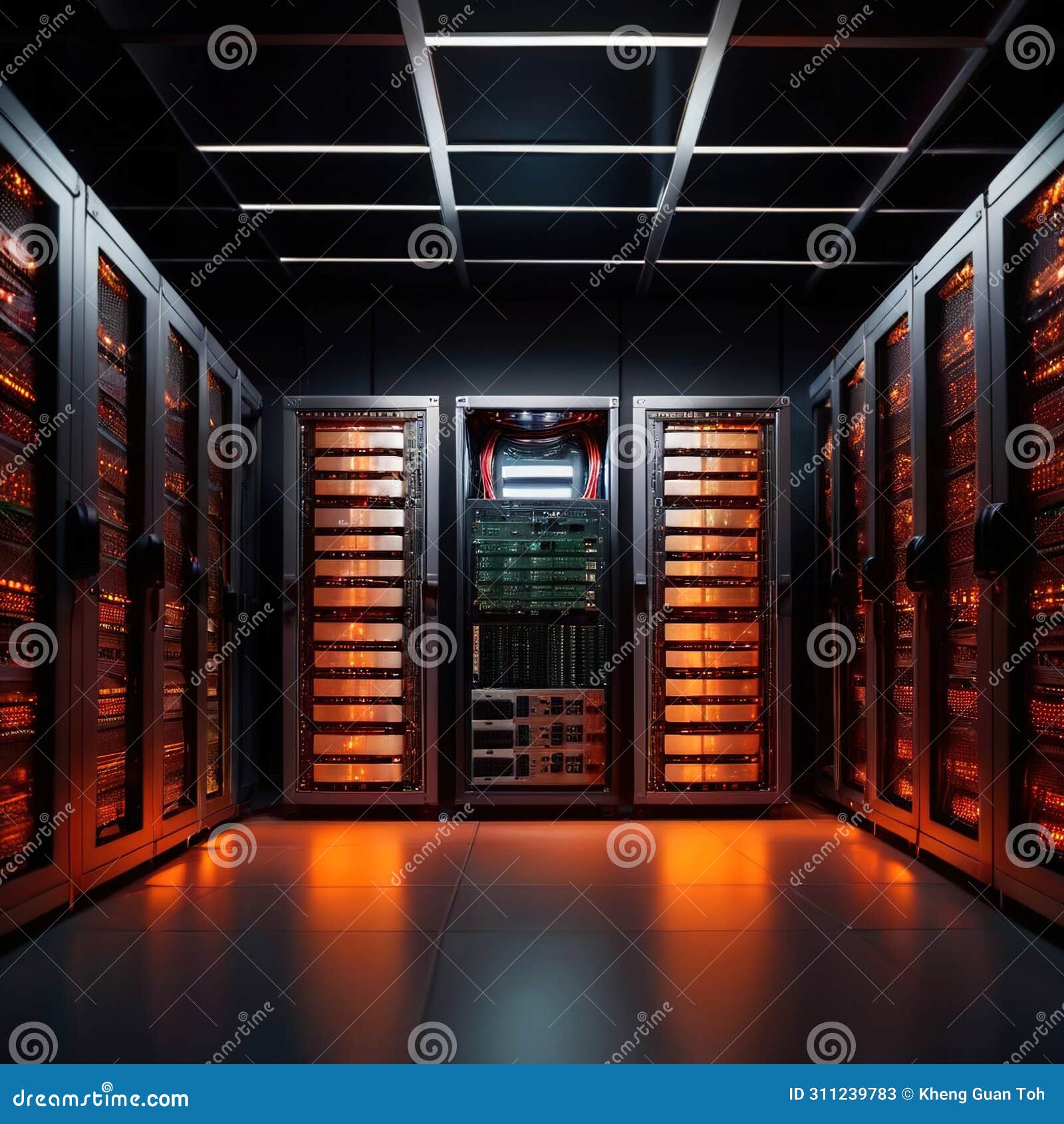 High Tech Computer Server Room Housing Centralized Information ...