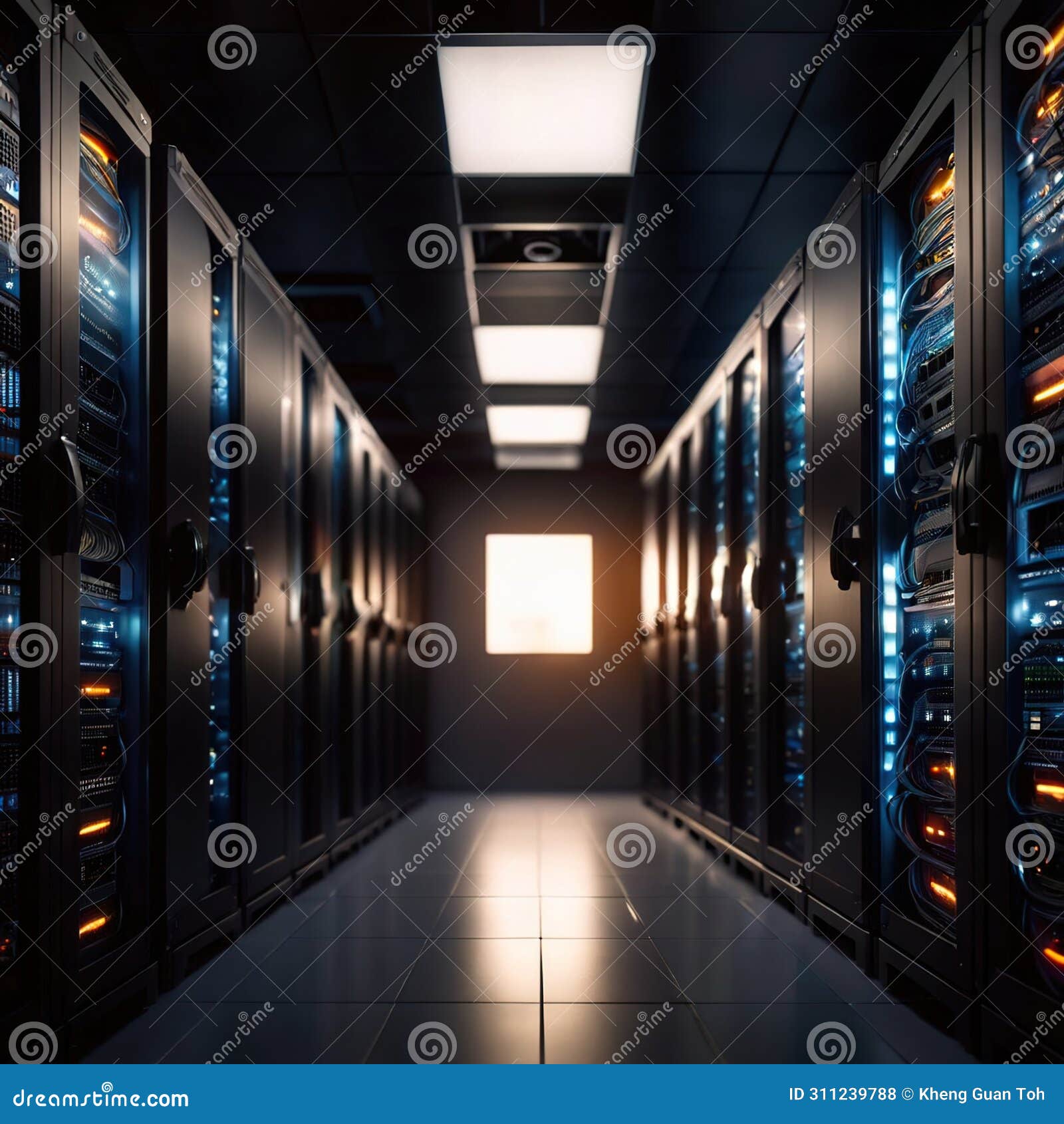 High Tech Computer Server Room Housing Centralized Information ...