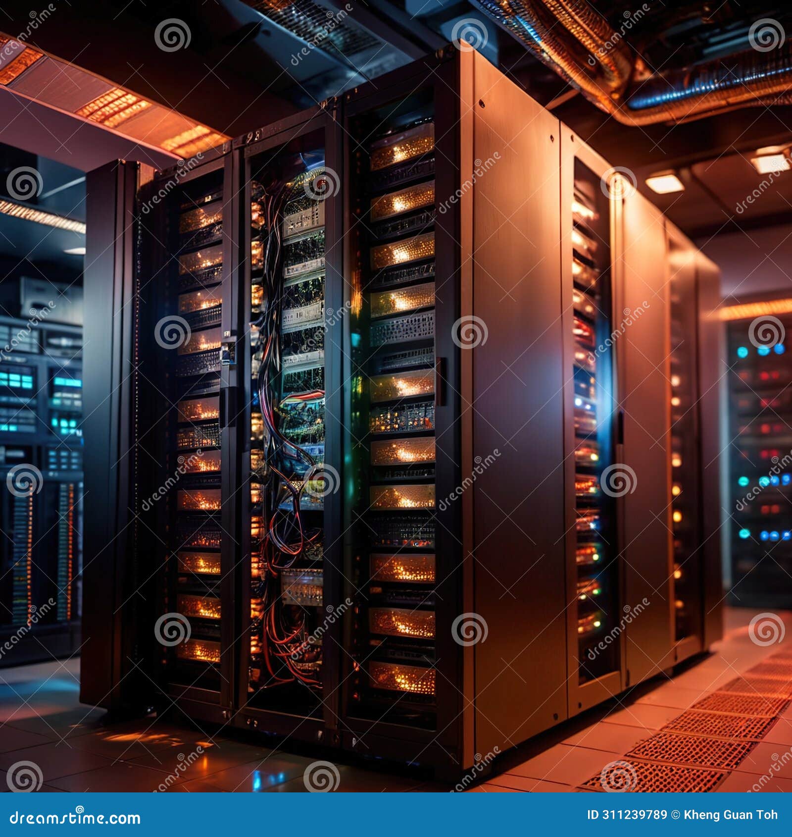 High Tech Computer Server Room Housing Centralized Information ...