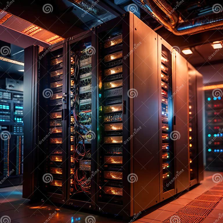 High Tech Computer Server Room Housing Centralized Information ...