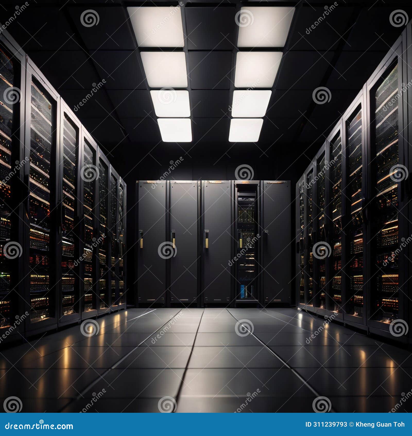 High Tech Computer Server Room Housing Centralized Information ...