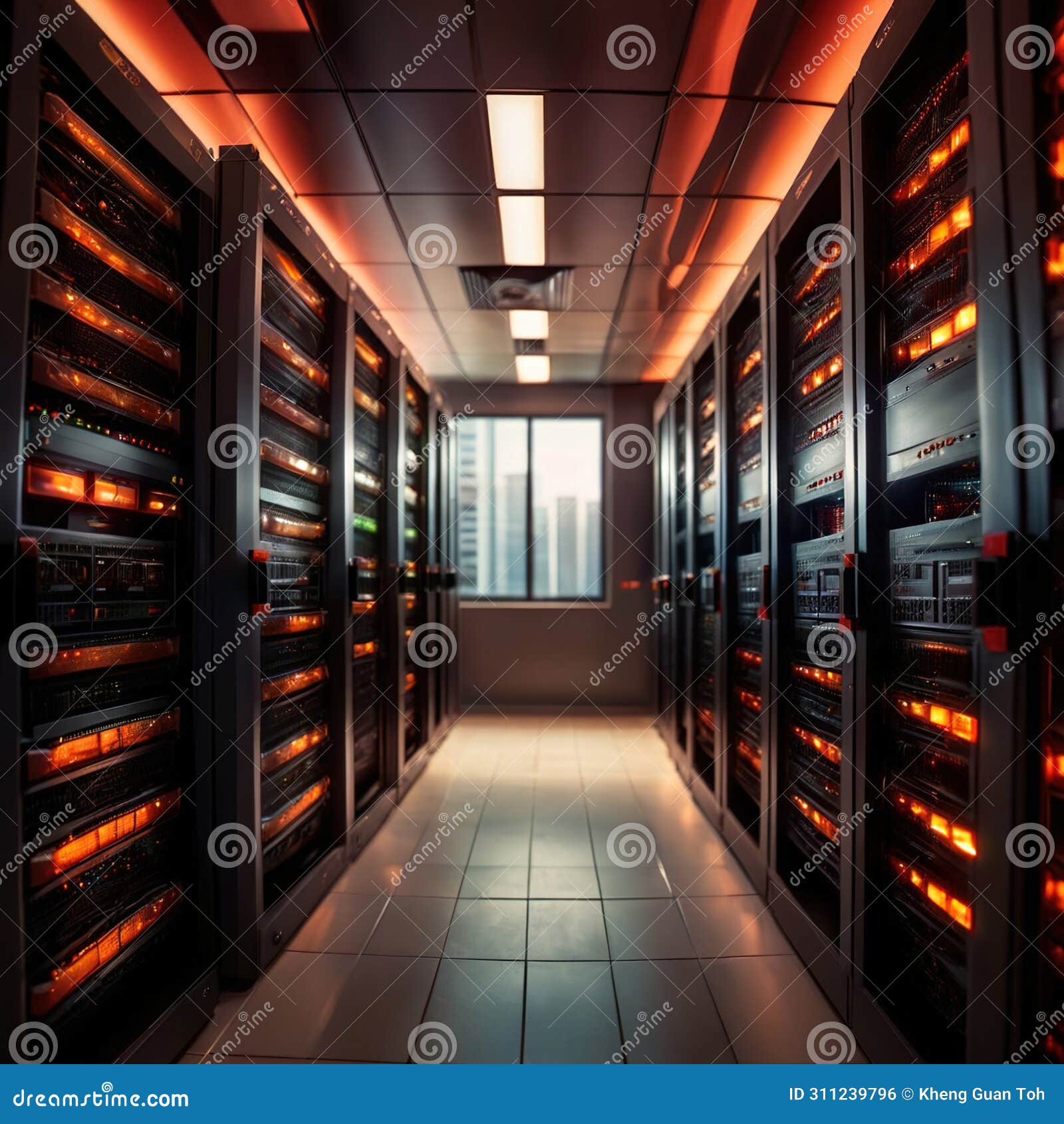 High Tech Computer Server Room Housing Centralized Information ...