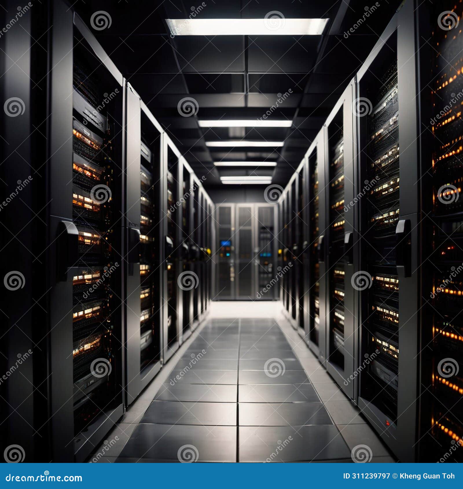 High Tech Computer Server Room Housing Centralized Information ...