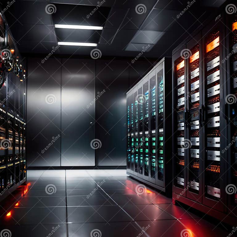 High Tech Computer Server Room Housing Centralized Information ...