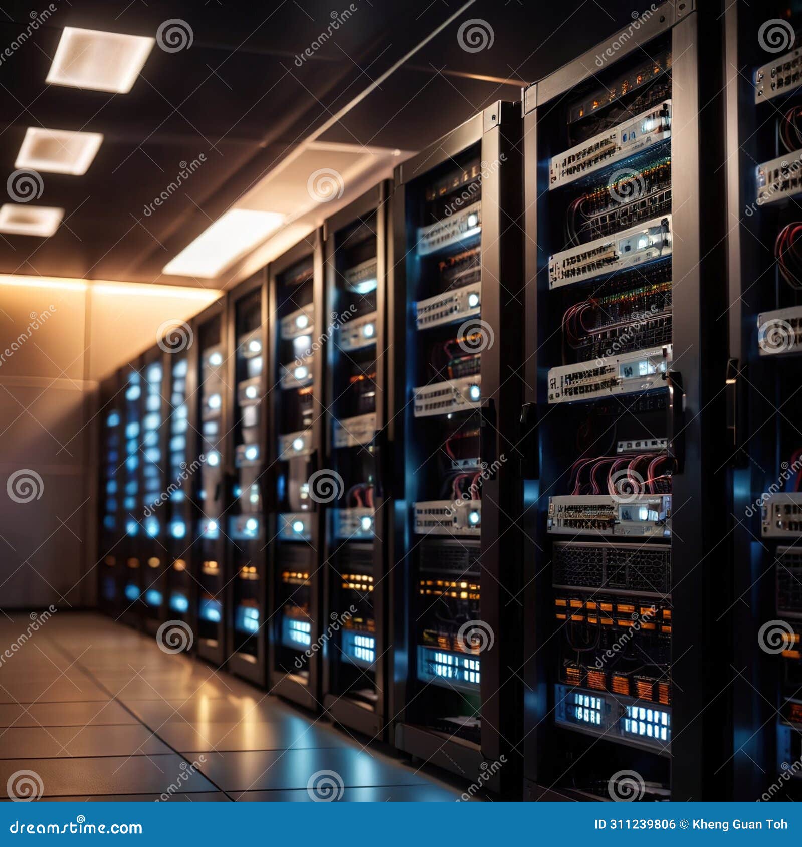 High Tech Computer Server Room Housing Centralized Information ...