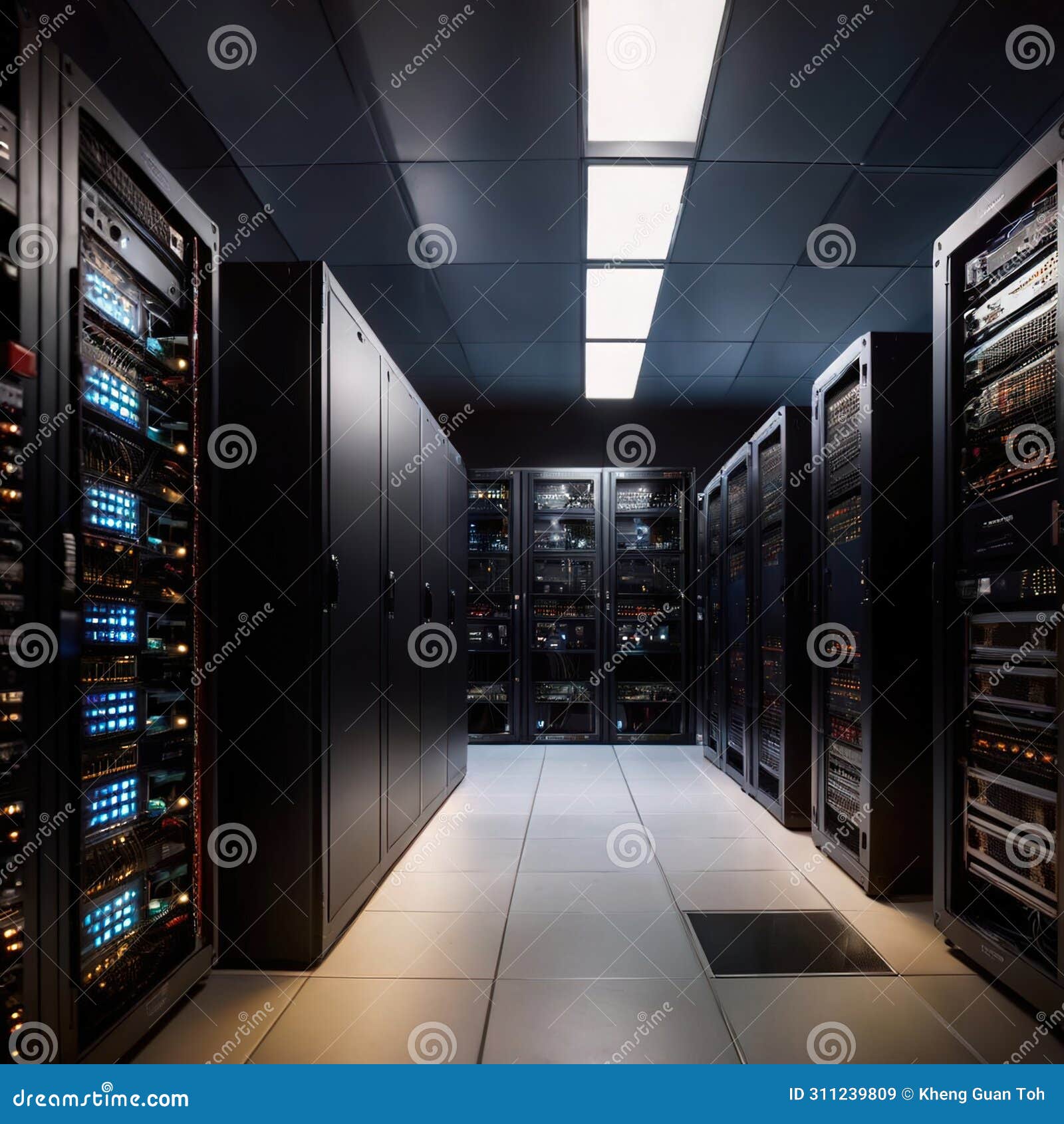 High Tech Computer Server Room Housing Centralized Information ...