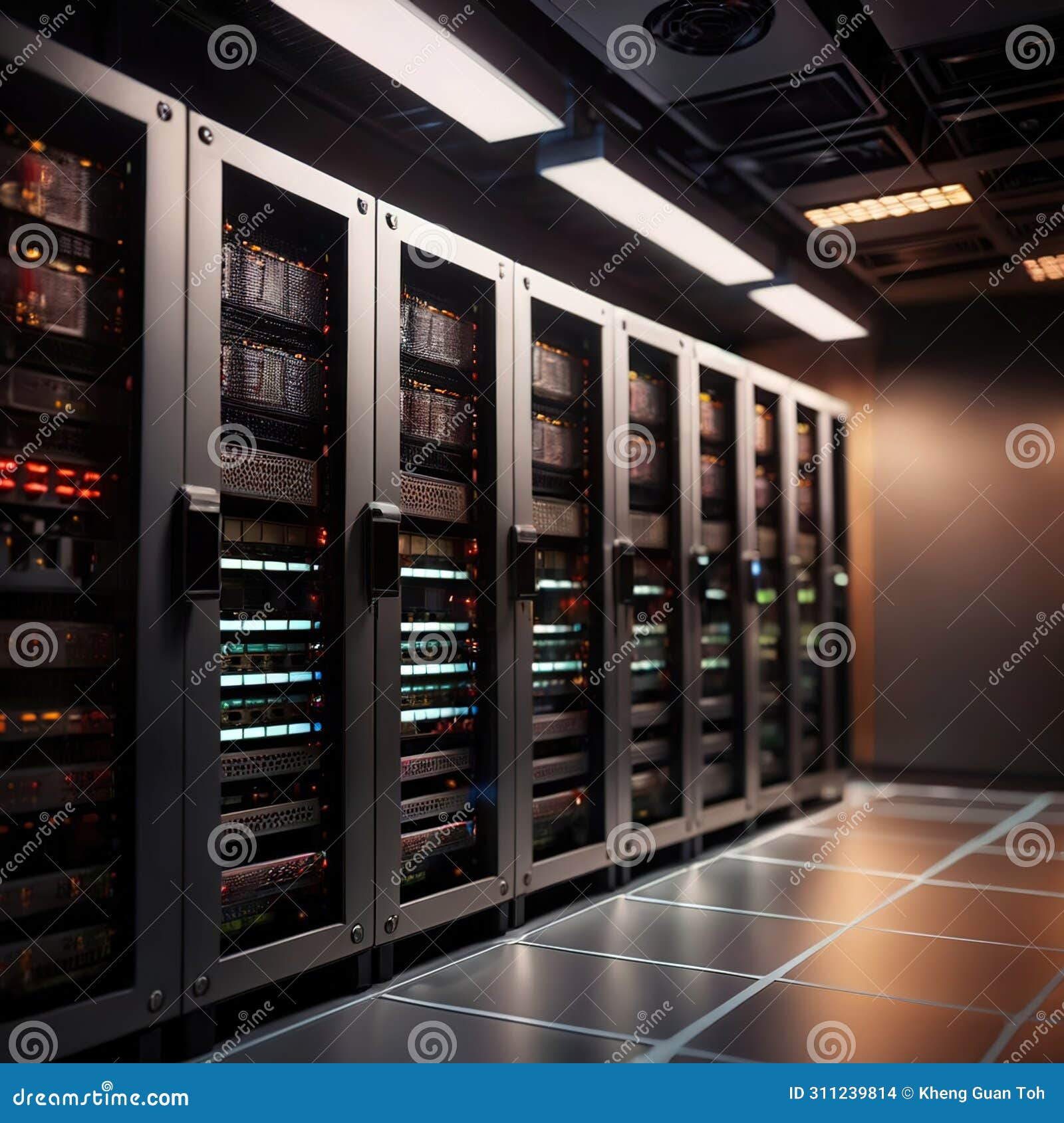 High Tech Computer Server Room Housing Centralized Information ...