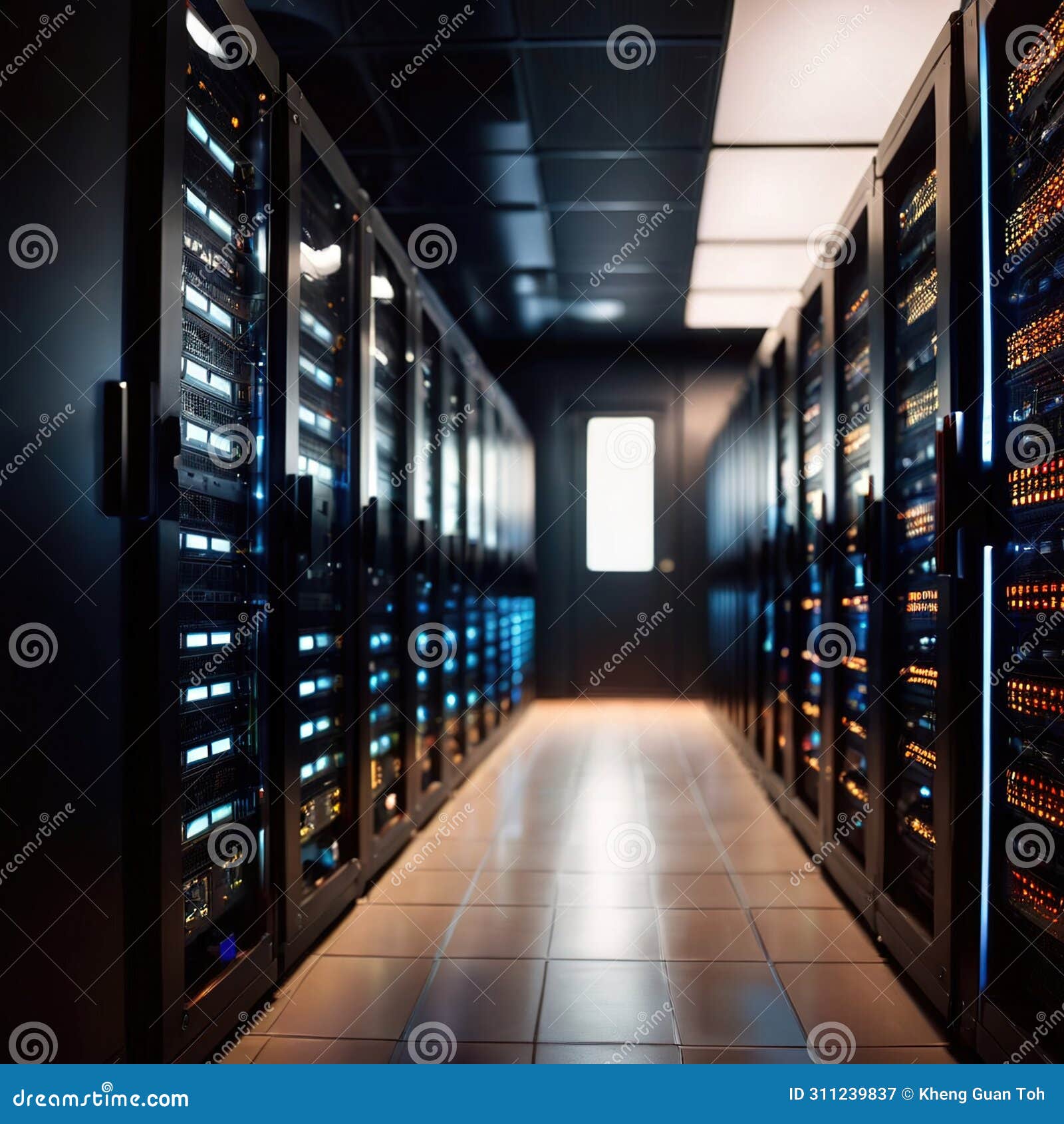 High Tech Computer Server Room Housing Centralized Information ...