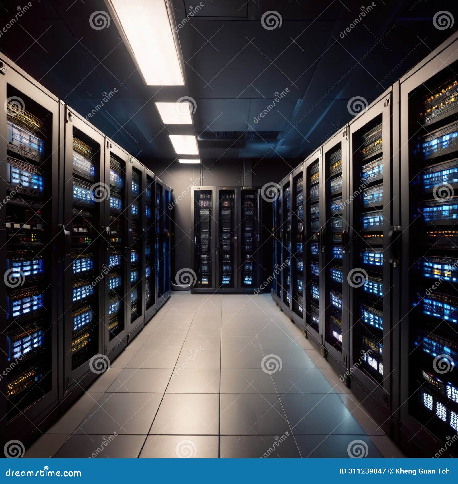 High Tech Computer Server Room Housing Centralized Information ...