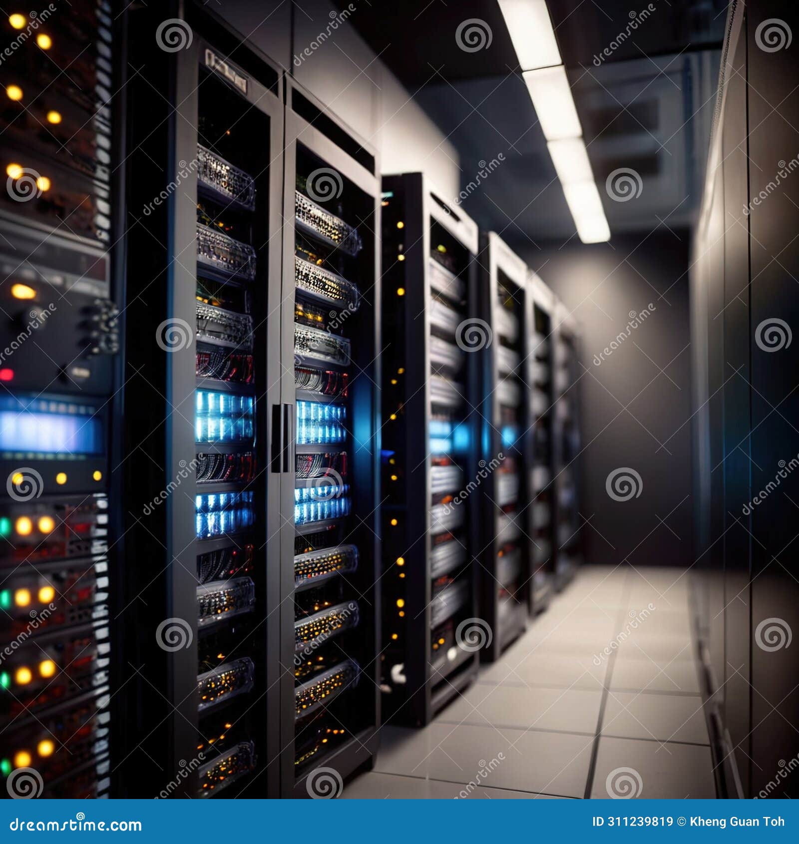 High Tech Computer Server Room Housing Centralized Information ...