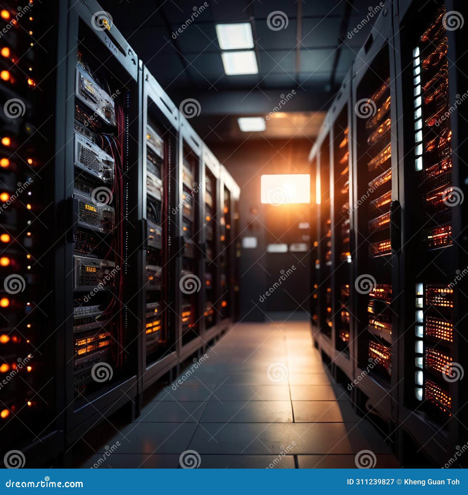 High Tech Computer Server Room Housing Centralized Information ...