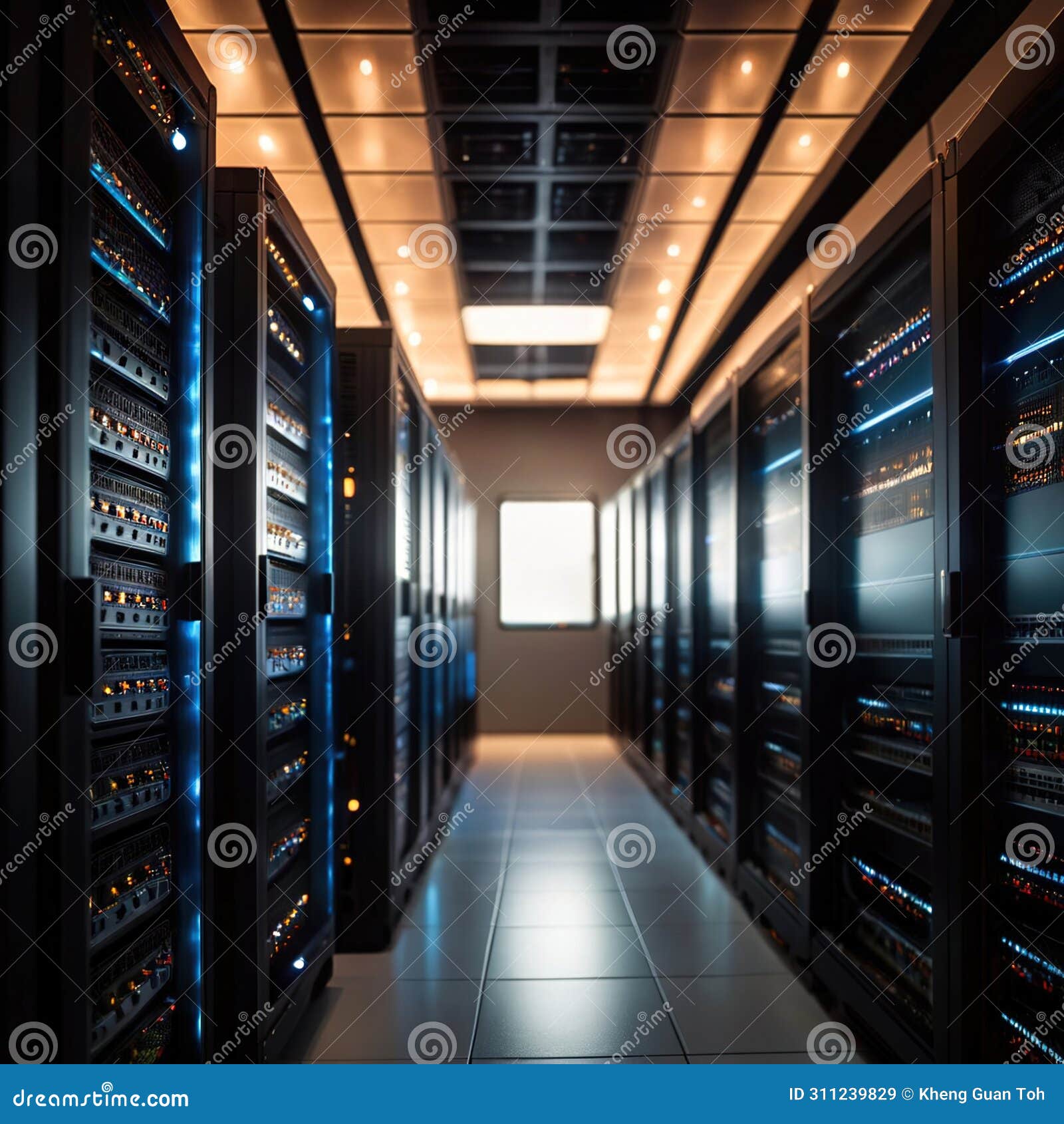 High Tech Computer Server Room Housing Centralized Information ...