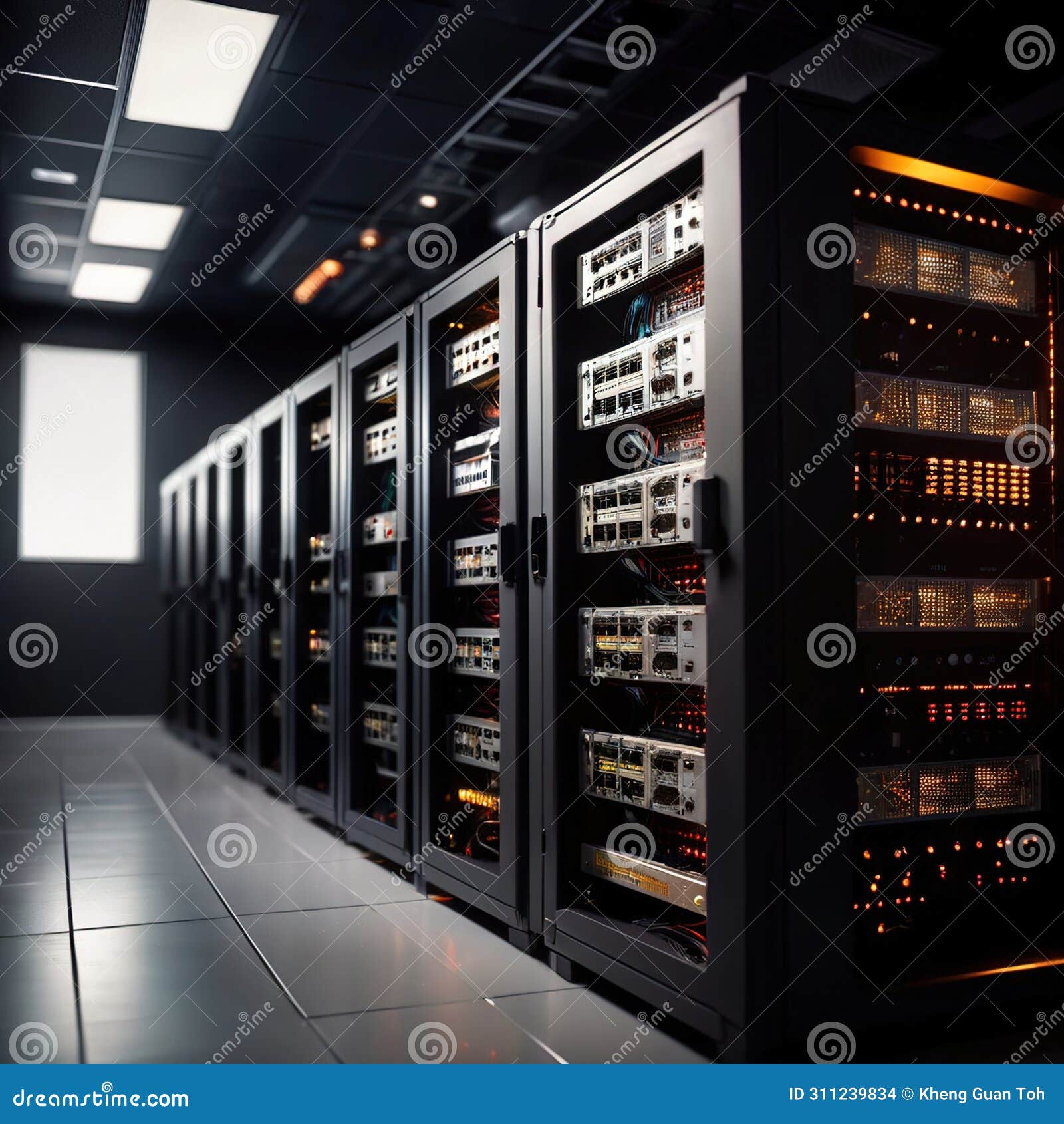 High Tech Computer Server Room Housing Centralized Information ...