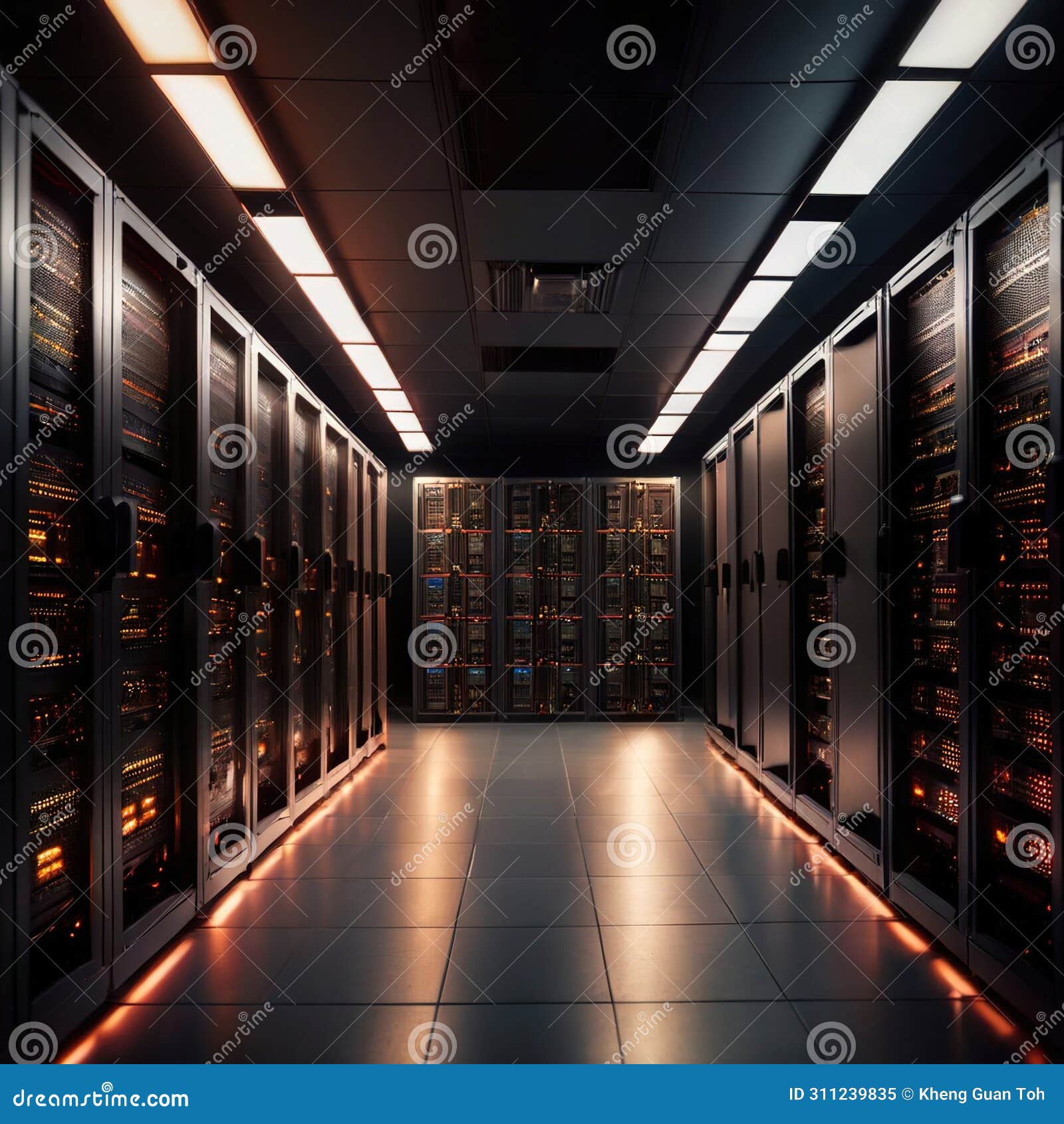 High Tech Computer Server Room Housing Centralized Information ...