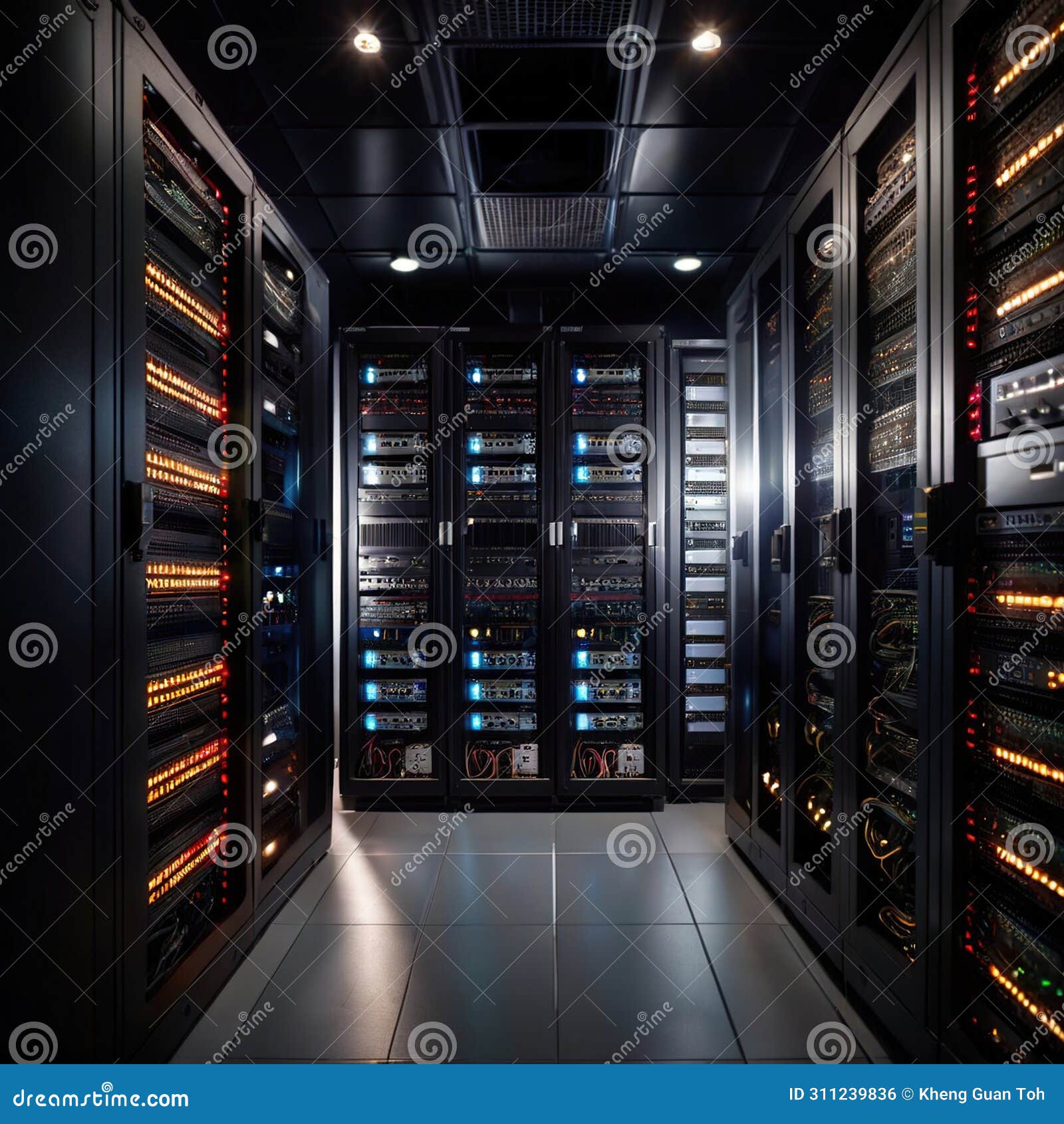 High Tech Computer Server Room Housing Centralized Information ...