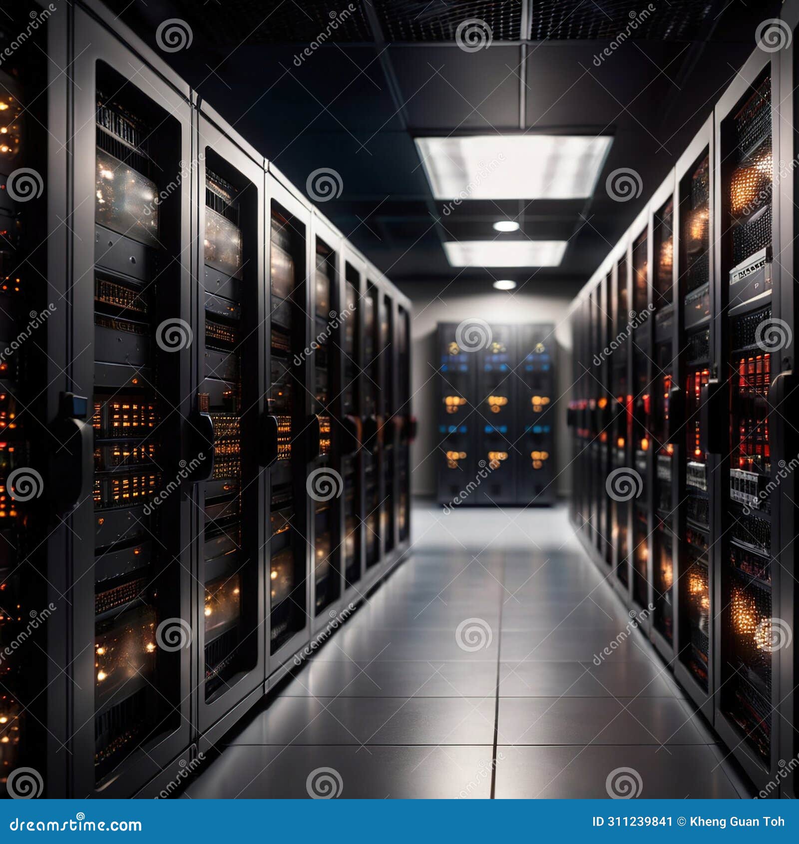 High Tech Computer Server Room Housing Centralized Information ...
