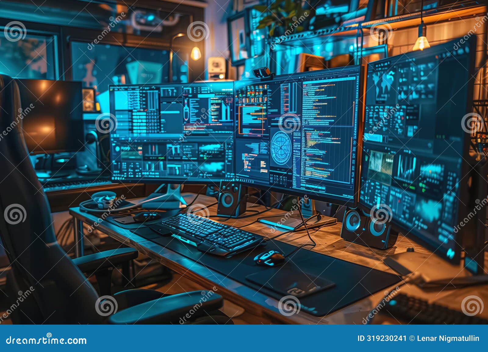 Computer On Workspace Table Showing Blank White Screen Royalty-Free ...