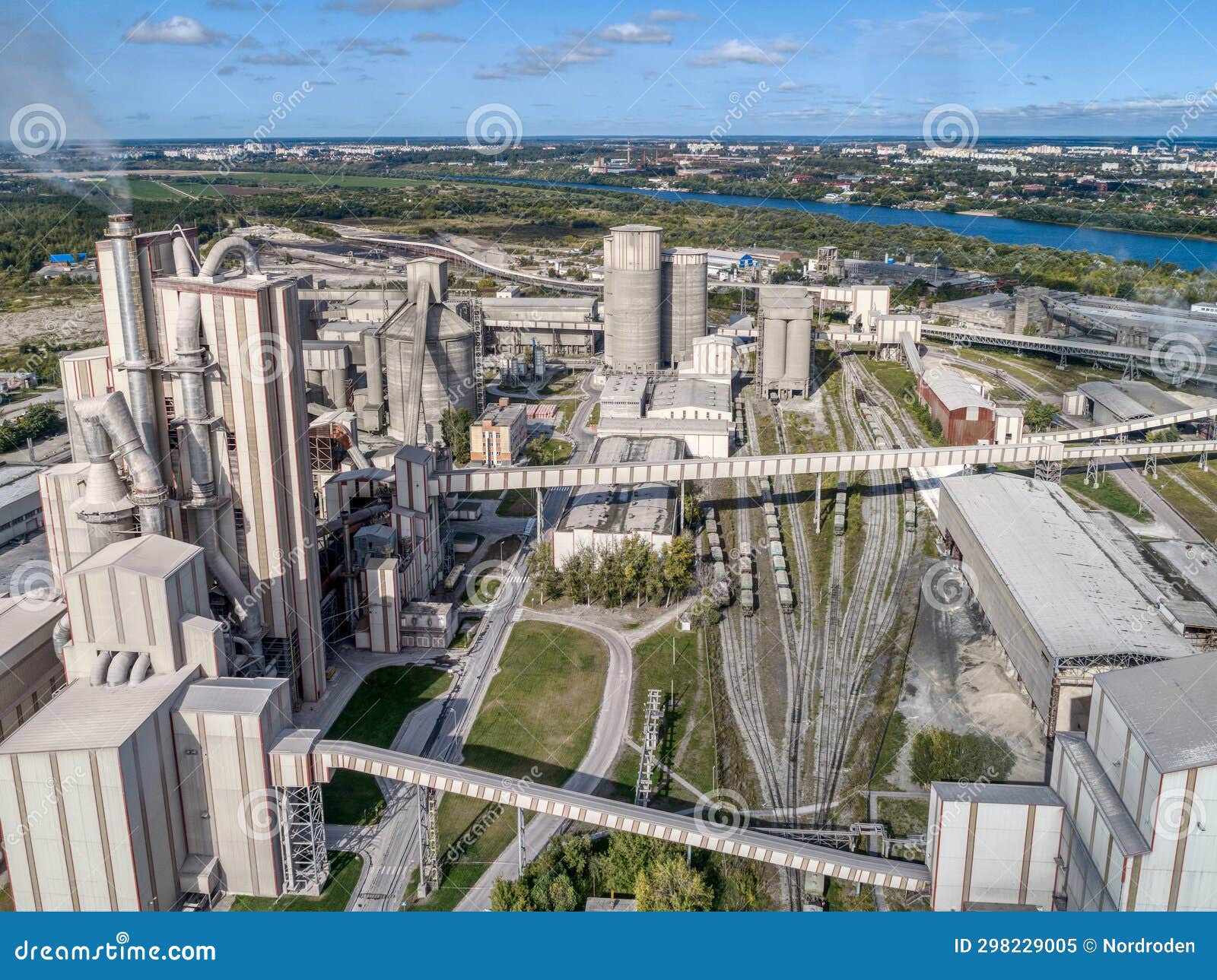 High Tech Cement Plant in Process of Making Cement and Lime Stock Image ...